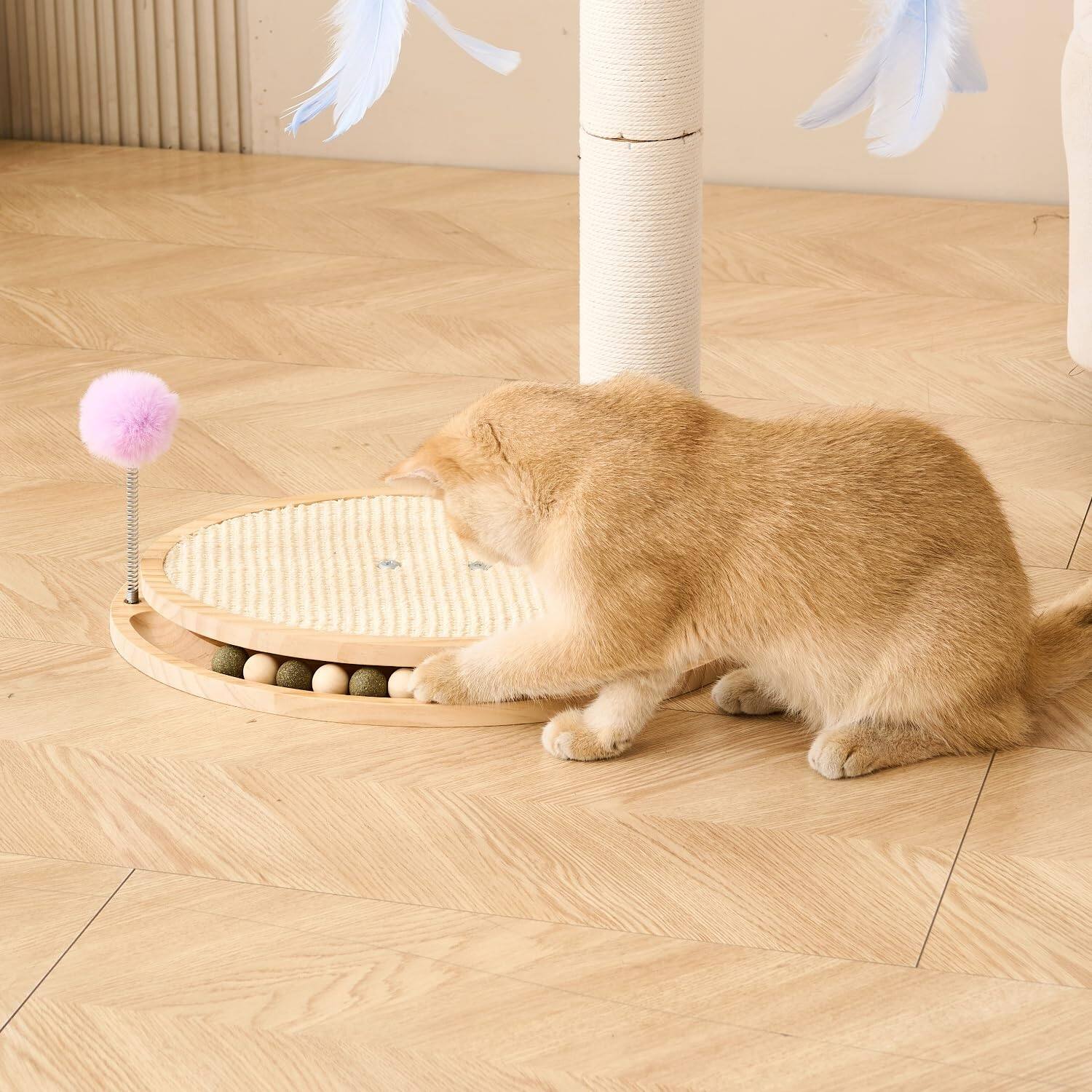 Hirose Alice Cat Tree Scratcher Tall Solid Wood Base Sisal Rope ...