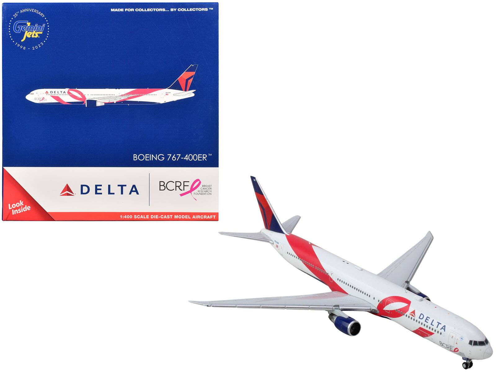 GeminiJets Boeing 767 400ER Delta Air Lines BCRF N845MH White with ...