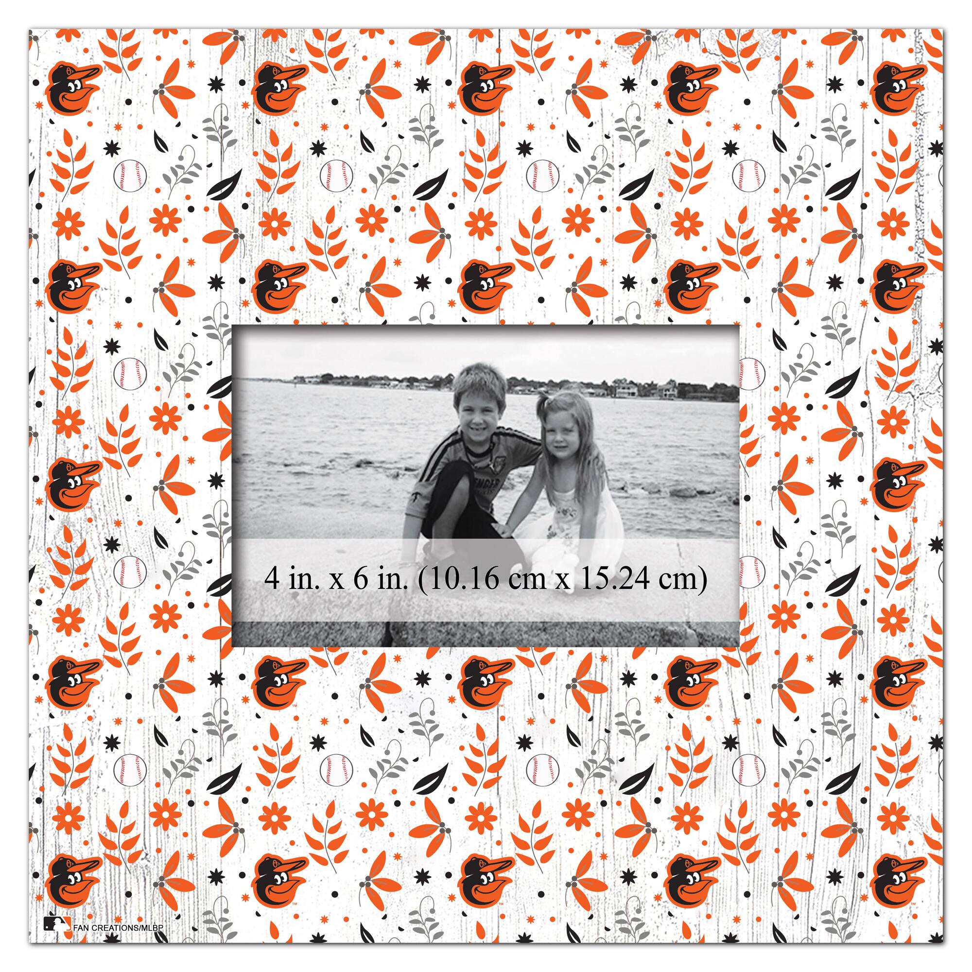 Fan Creations Baltimore Orioles 10'' x 10'' Floral Pattern Frame ...
