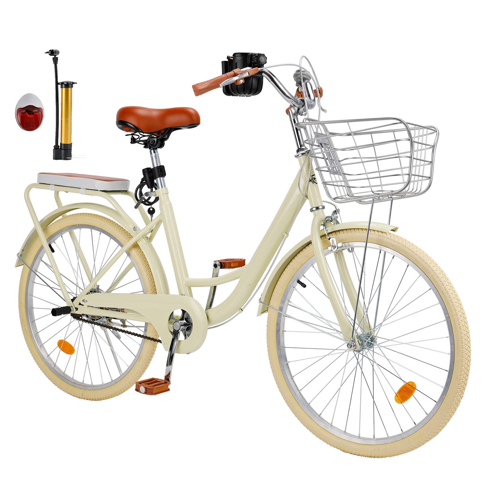 Topteng 24" Beach Cruiser Bike for Men/Women with Cup Holder, High ...