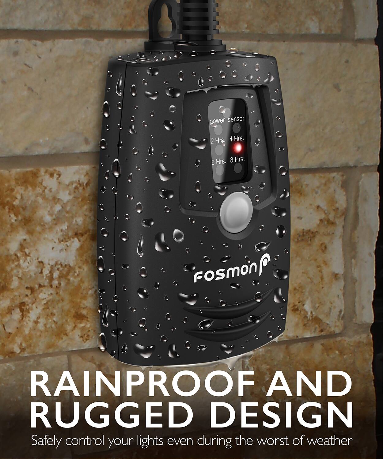 Fosmon [UL Listed] Digital Timer Outlet Outdoor Waterproof,Timer Plug 2 Outlet With Remote ...