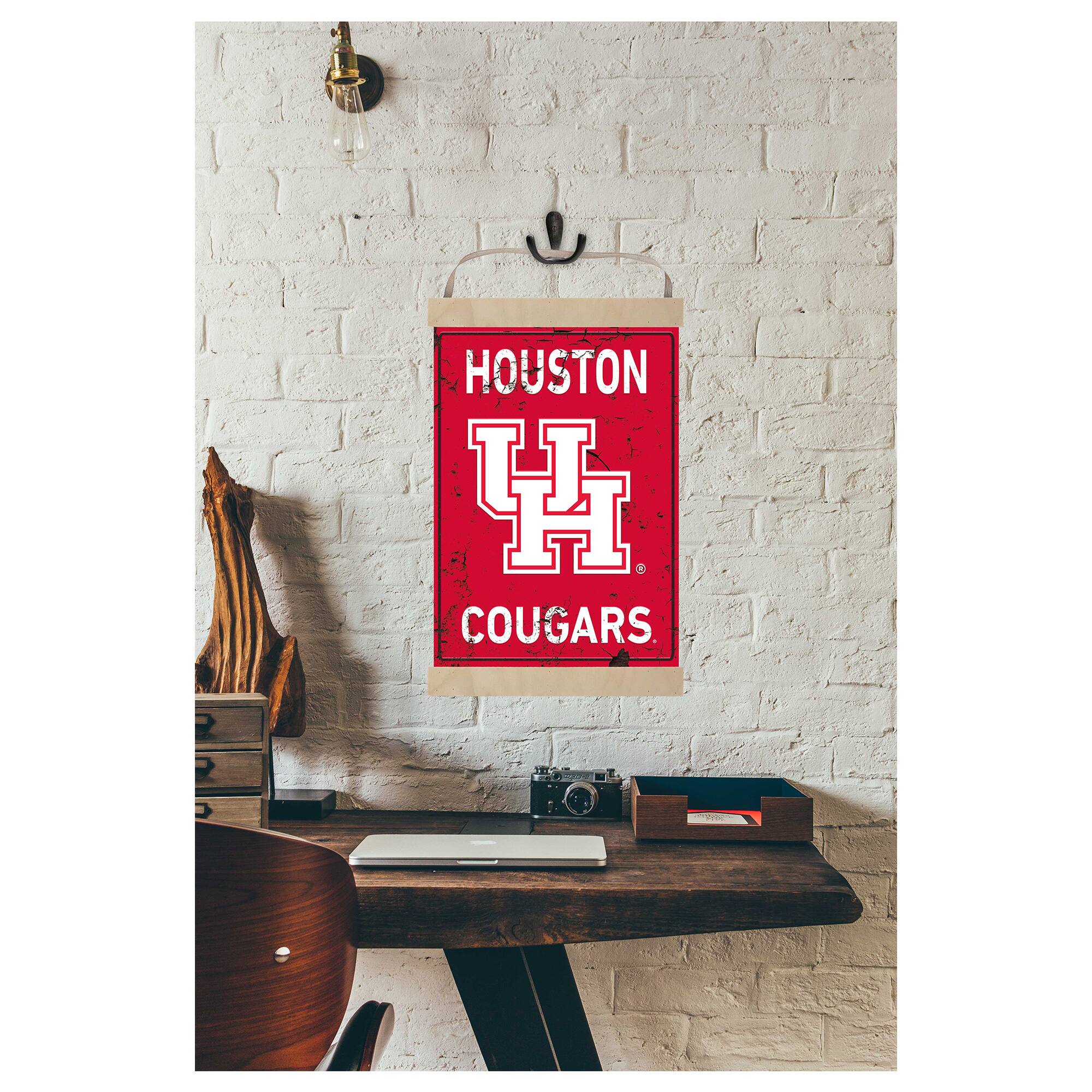 Jardine Houston Cougars Faux Rust Banner Sign Red 4966517 - Best Buy