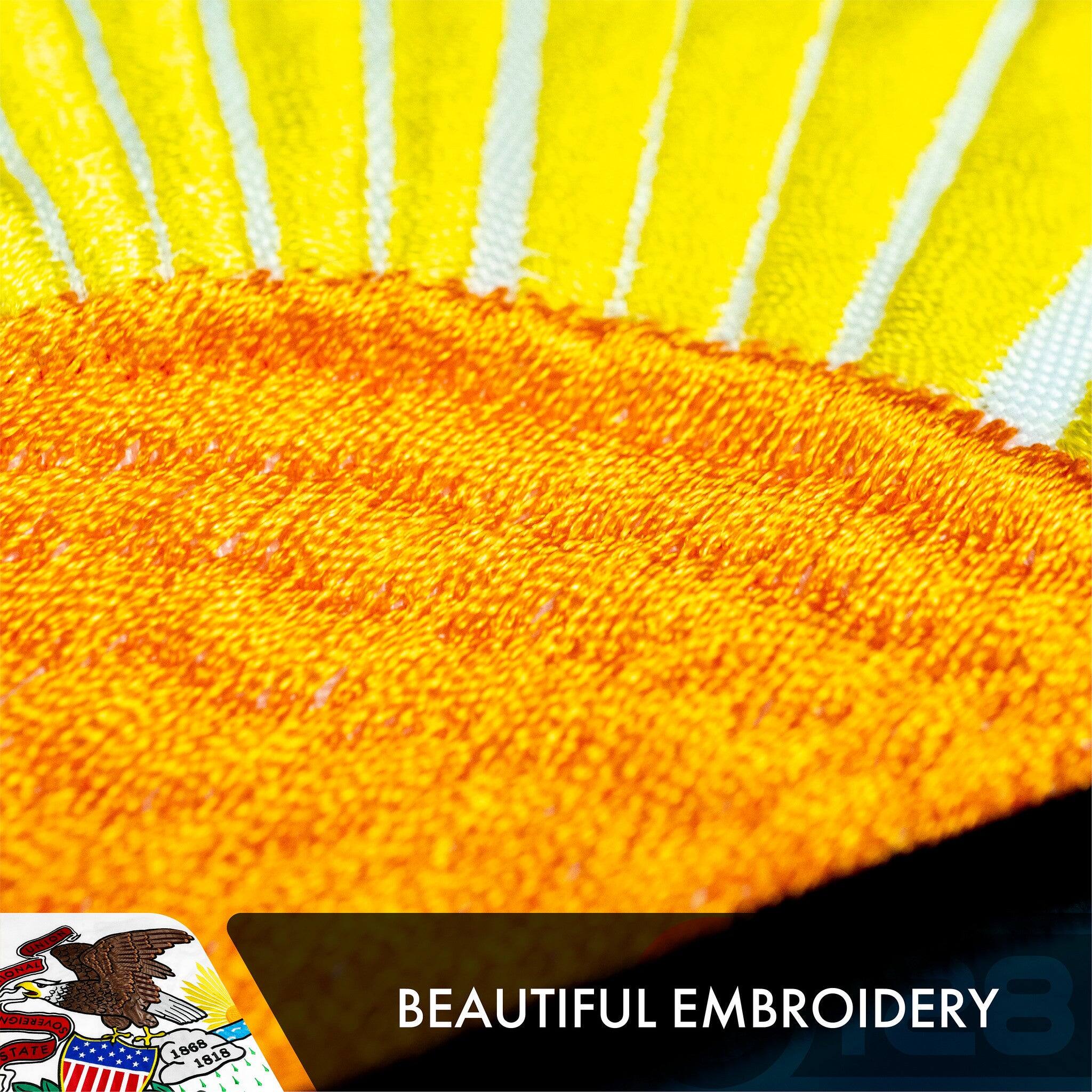 G128 Illinois State Flag 3x5 ft 2 Pack Double Sided Embroidered ...