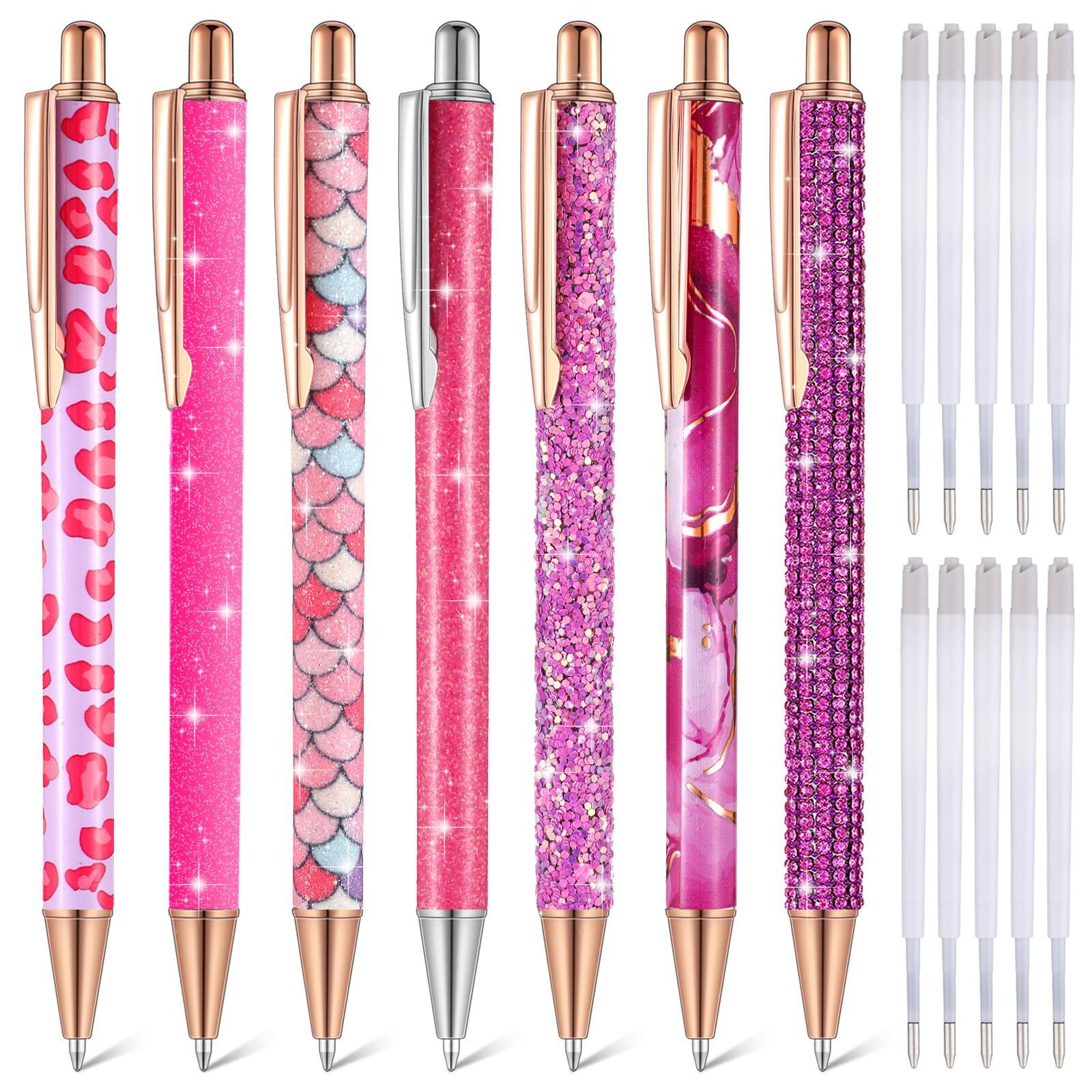 Paradigms Interiors 7 Fancy Pens For Women Cute Sparkly Glitter With 10 ...