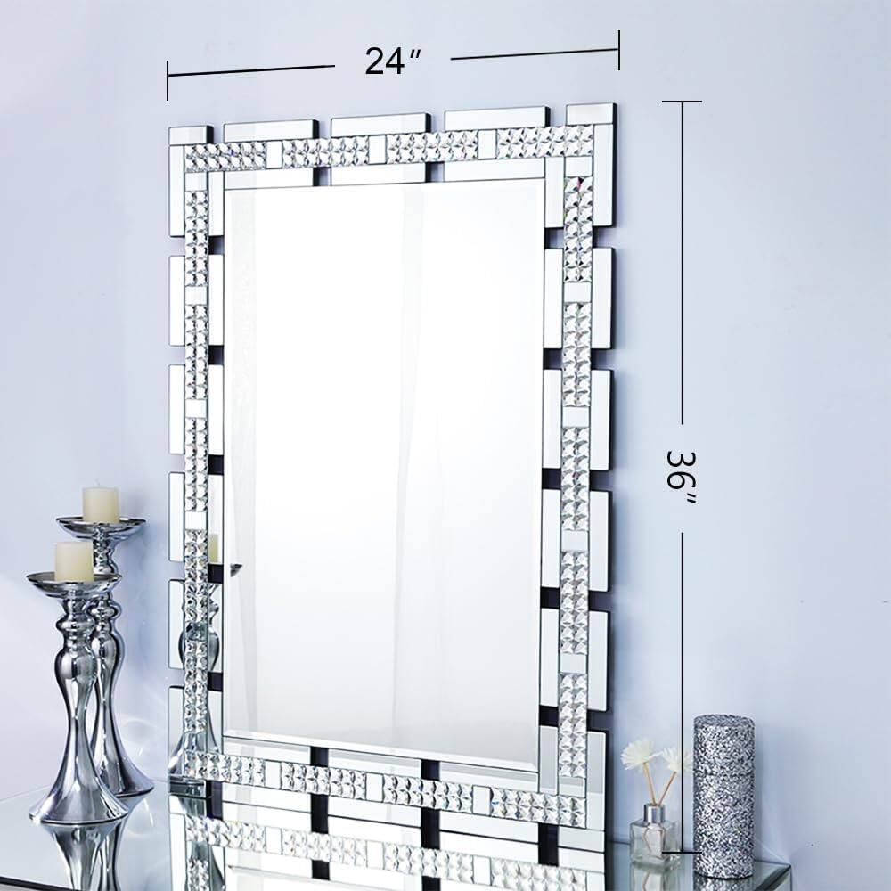Comfort Essence Crystal Decorative Wall Mirror For Living Room 36 X ...