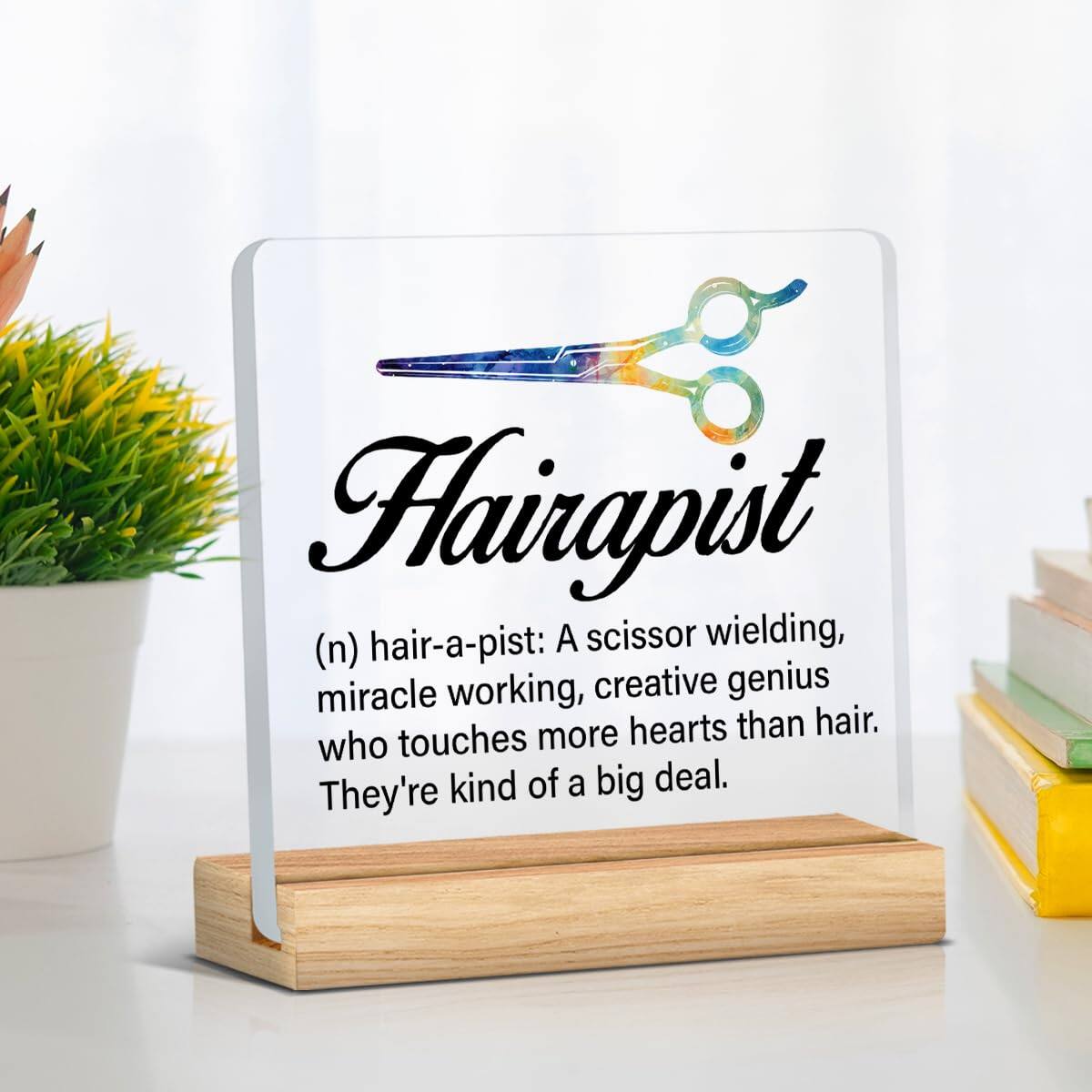 Cedar Assembly Hair Stylist Gift Hairapist Definition Desk Sign Decor ...