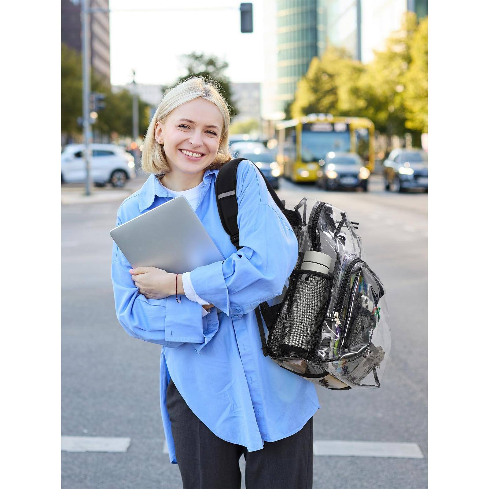 Cozy Serene Clear Backpack For School 17 Inch Large Heavy Duty tpu See ...