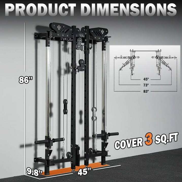 Mikolo Foldable Power Rack Cage,1000lbs Capacity Wall Mounted Squat ...