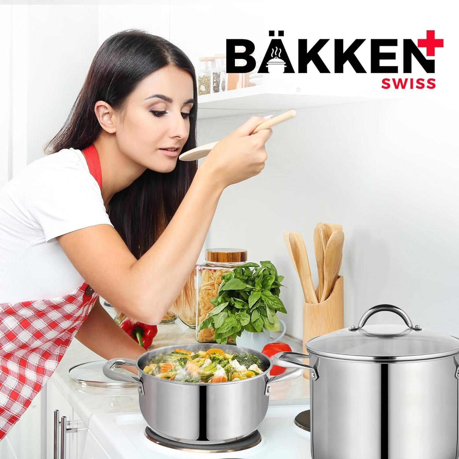 Bakken Swiss Bakken Swiss Deluxe 3 Quart Stainless Steel Stockpot w ...