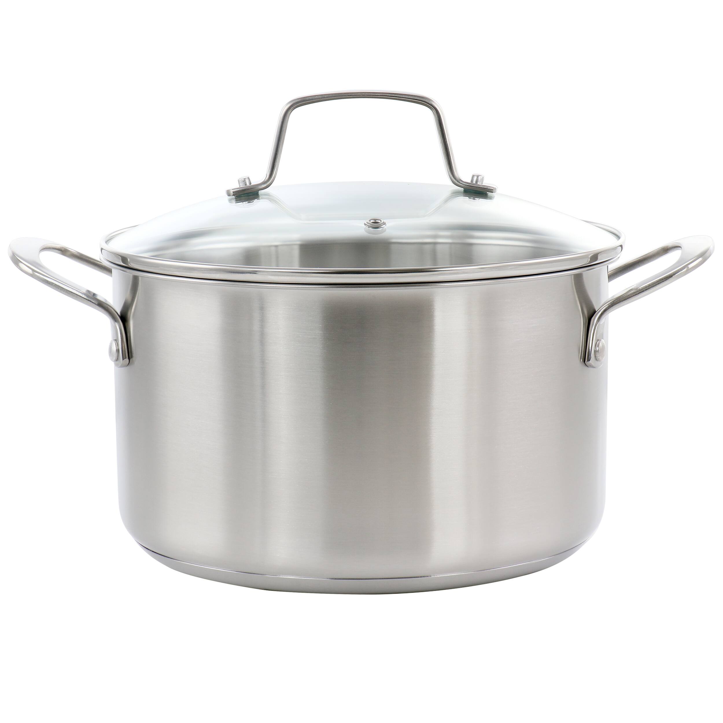 Martha Stewart Everday Midvale 5 Quart Stainless Steel Dutch Oven with ...