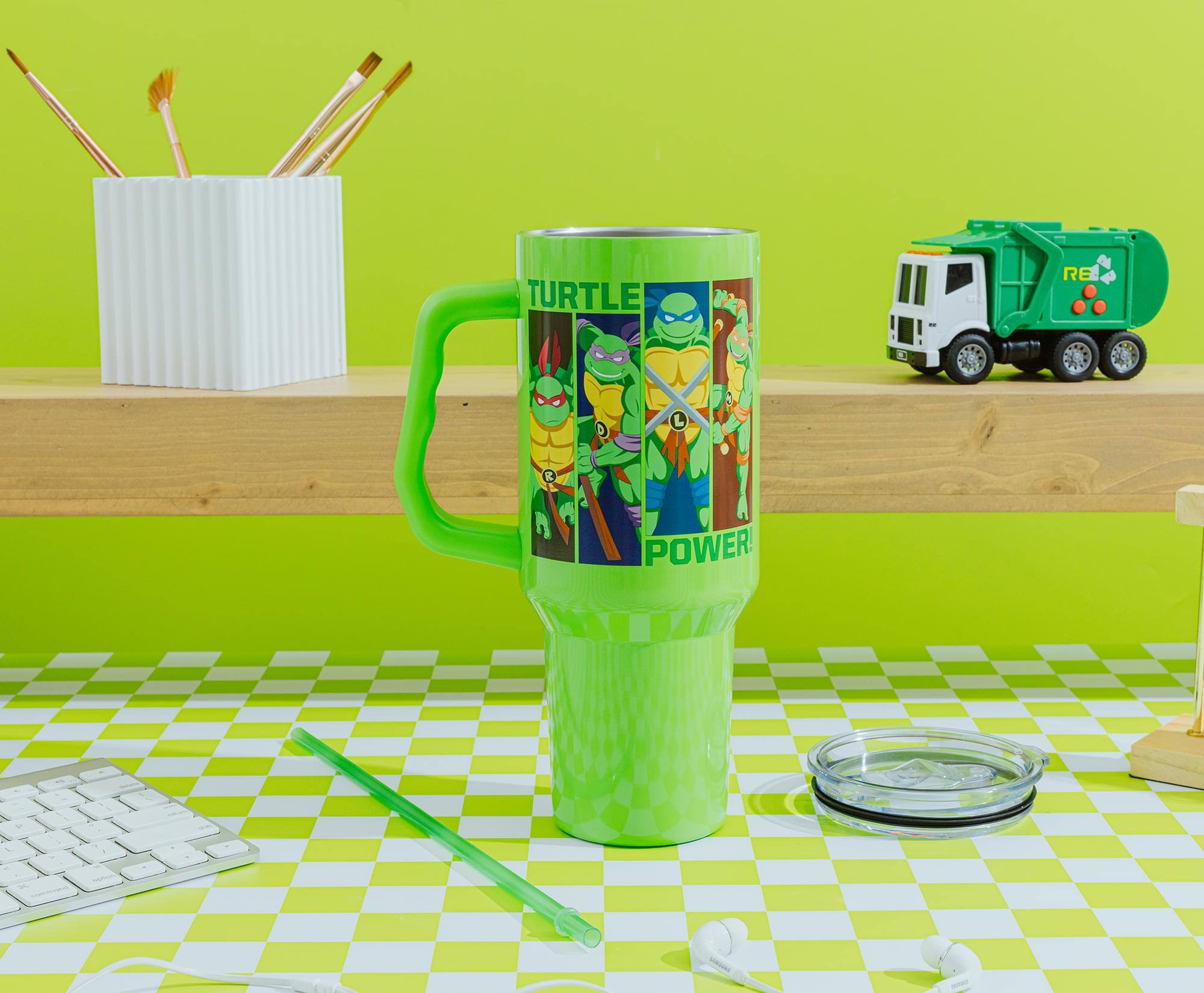 Silver Buffalo Teenage Mutant Ninja Turtles "Turtle Power" Stainless ...