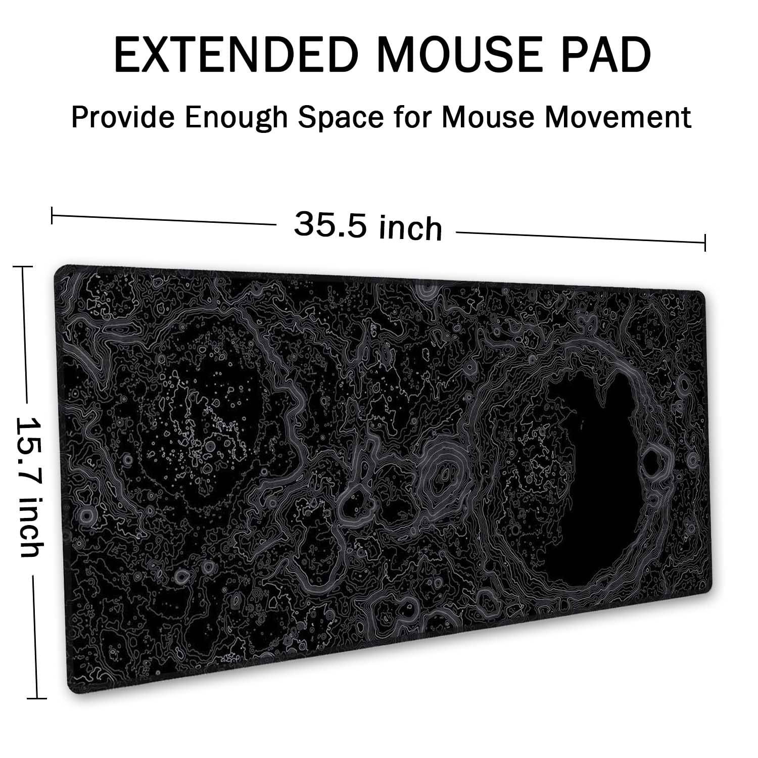Comfort Essence Moon Topographic Map Extended Mouse Pad Xxl Gaming Pads ...