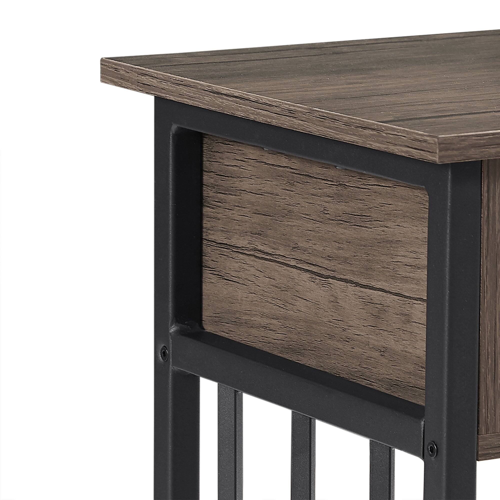 Vecelo Industrial Nightstand Bedside Table with Drawer, Compact End ...