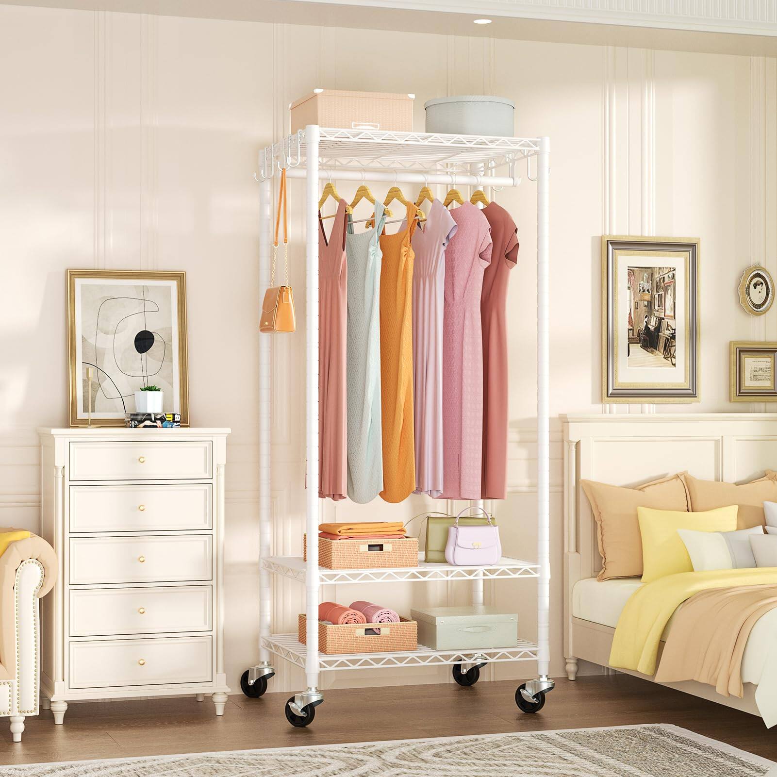 Hirose Alice FUTASSI P6 Mini Rolling Clothes Rack Heavy Duty Clothing ...