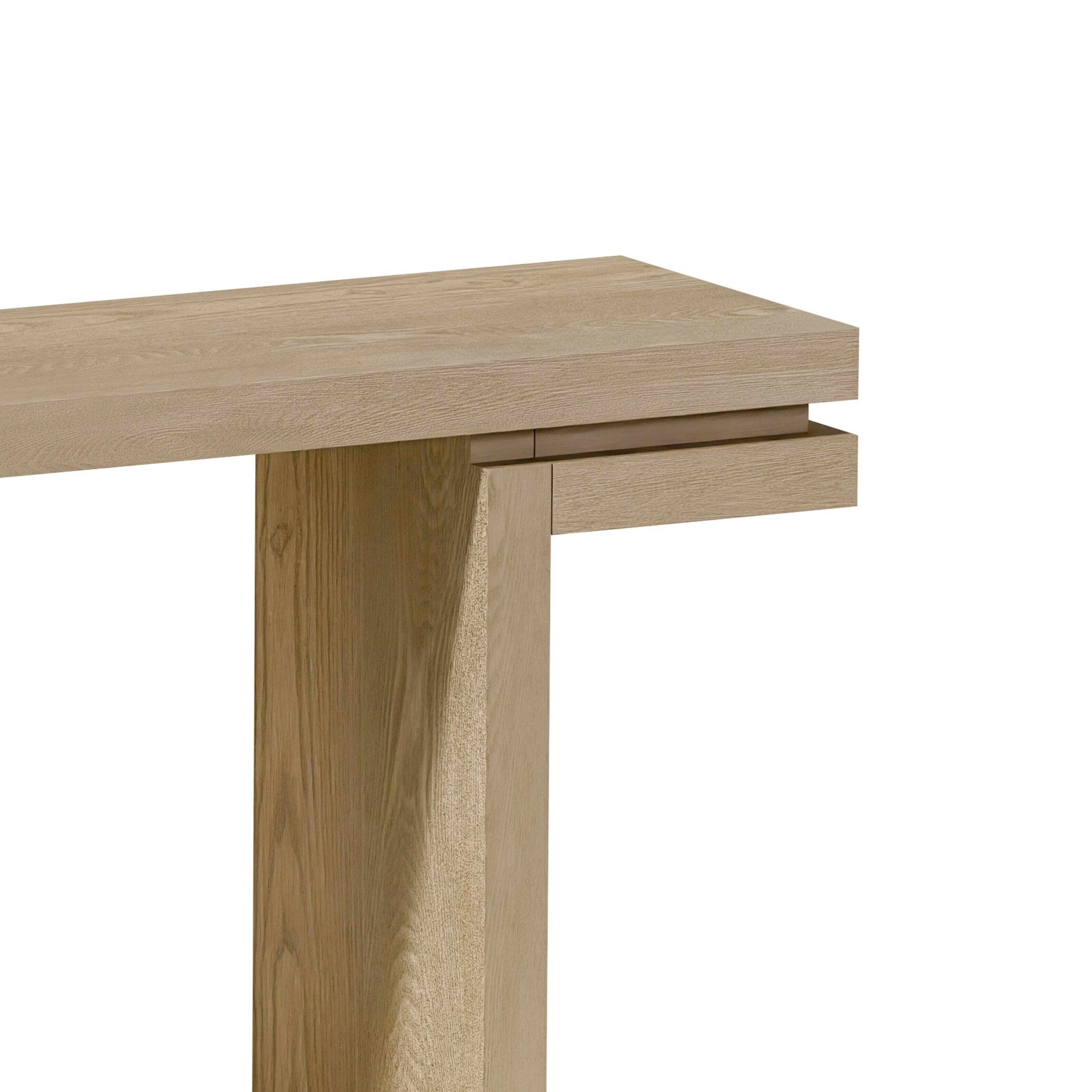 Loheer Console Table, 66 Inch Extra Wide Console Table with Real Wood ...