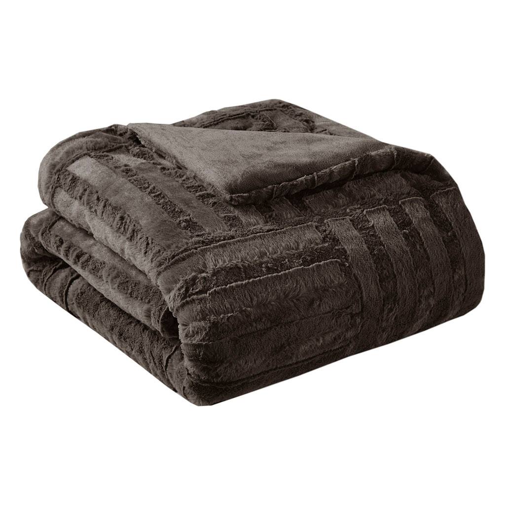 Gracie Mills Shearah Plush Down Alternative Throw Blanket Chocolate ...