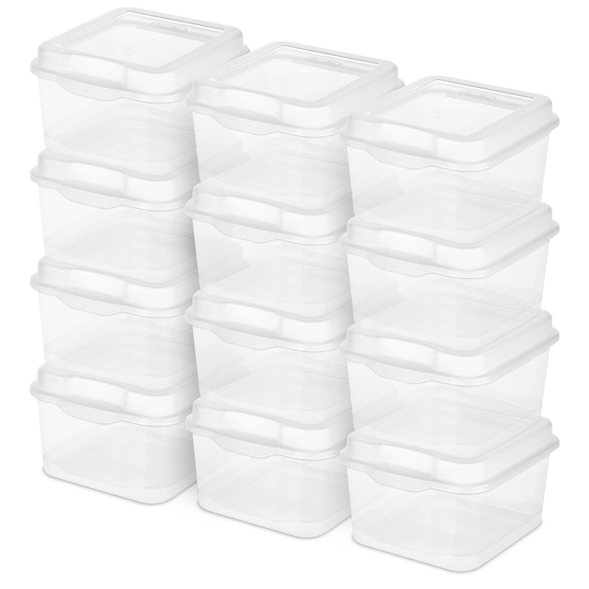 Sterilite Plastic FlipTop Hinged Storage Box Container w/ Latching Lid ...