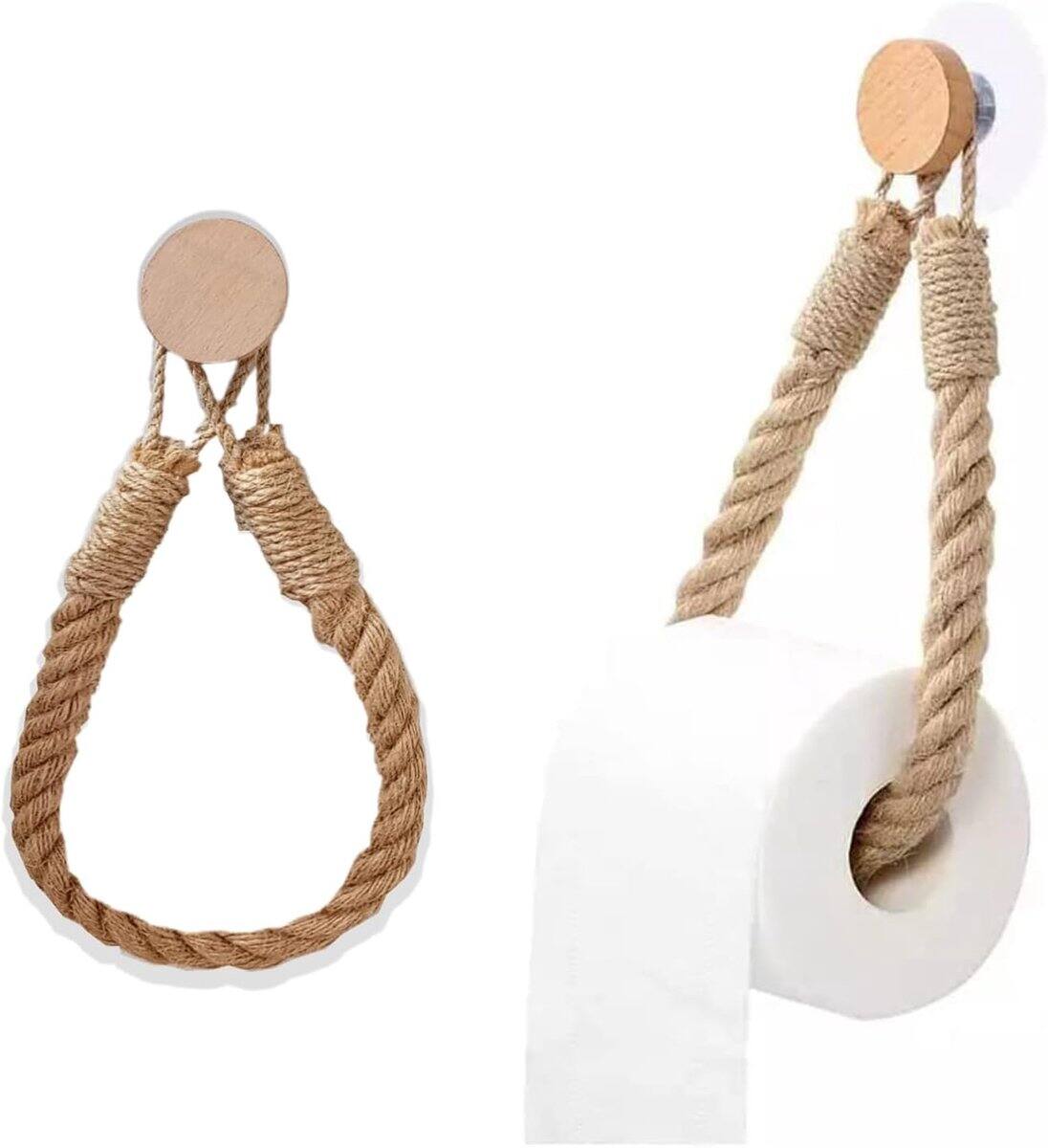 Auledio Thick rope self adhesive toilet paper holder, tree trunk style ...