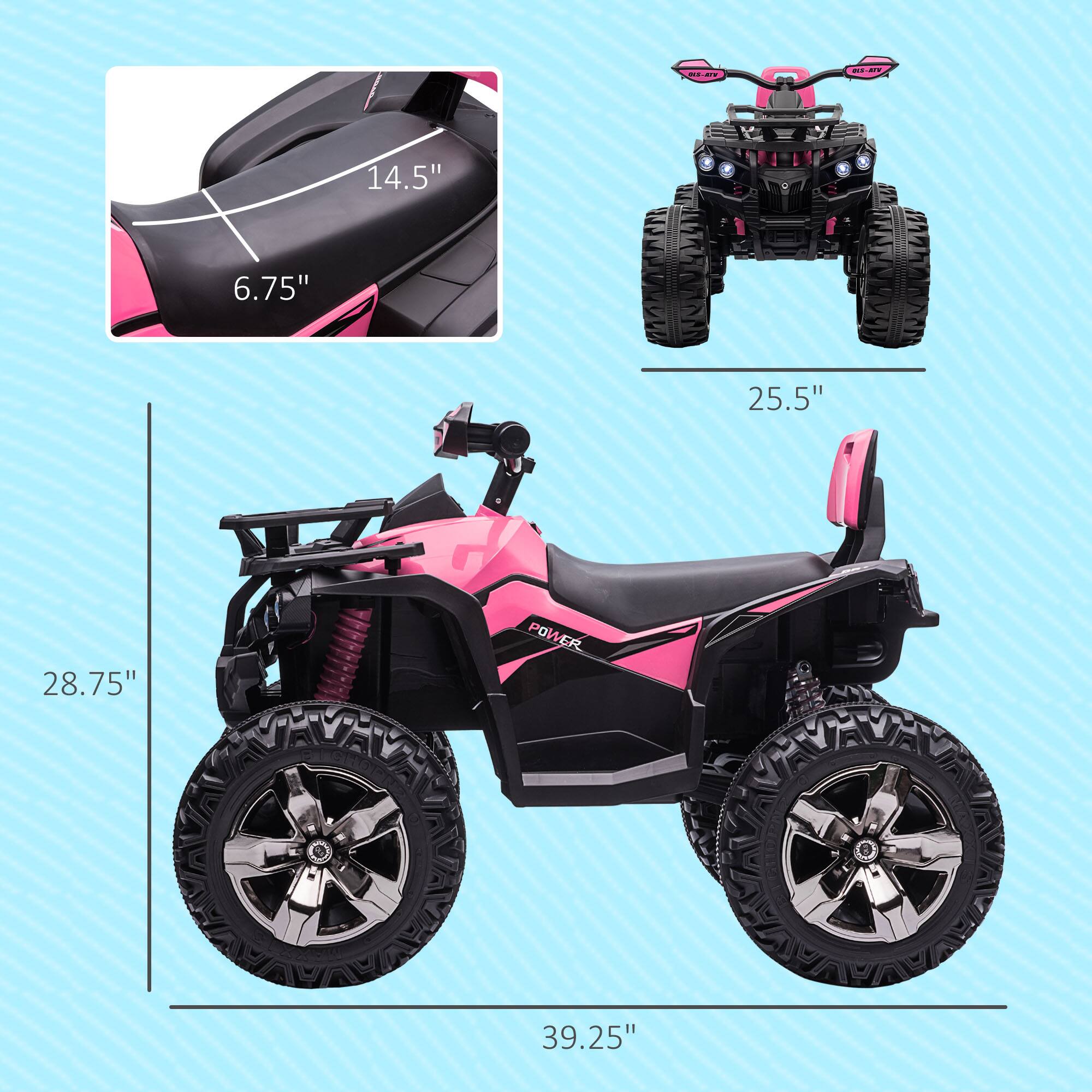 Aosom 12V Kids 4 Wheeler, Ride on ATV for Kids with Music, Headlights ...
