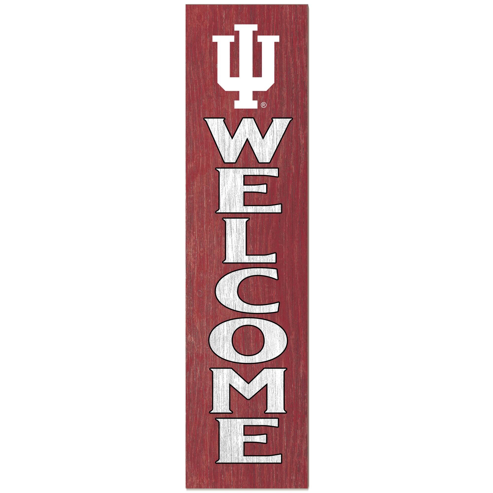 Jardine Indiana Hoosiers 12'' x 48'' Welcome Outdoor Leaner Red 4381710 ...
