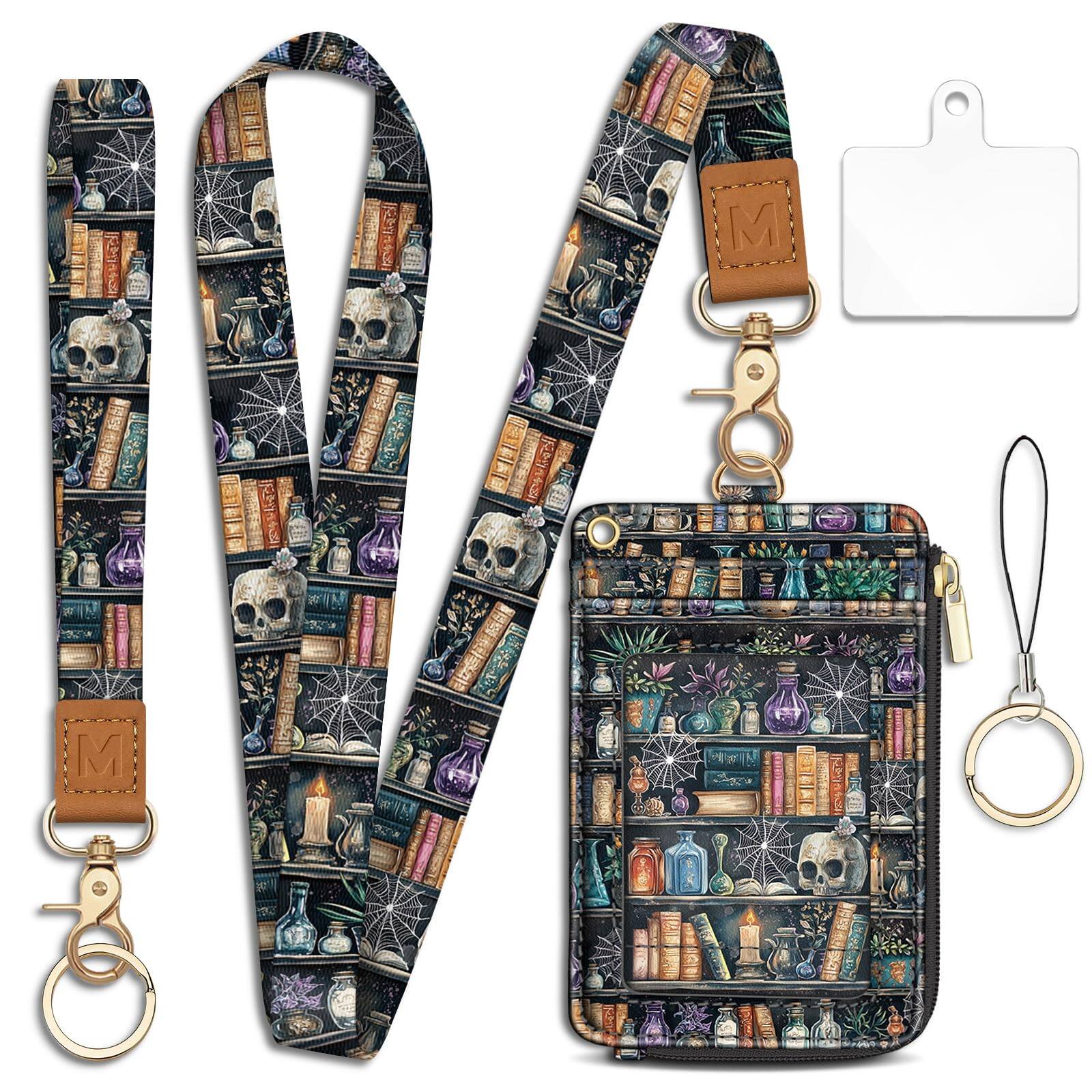 Jadie Link Forest Firefly Lanyard Wallet Badge Holder Floral Small Rfid ...