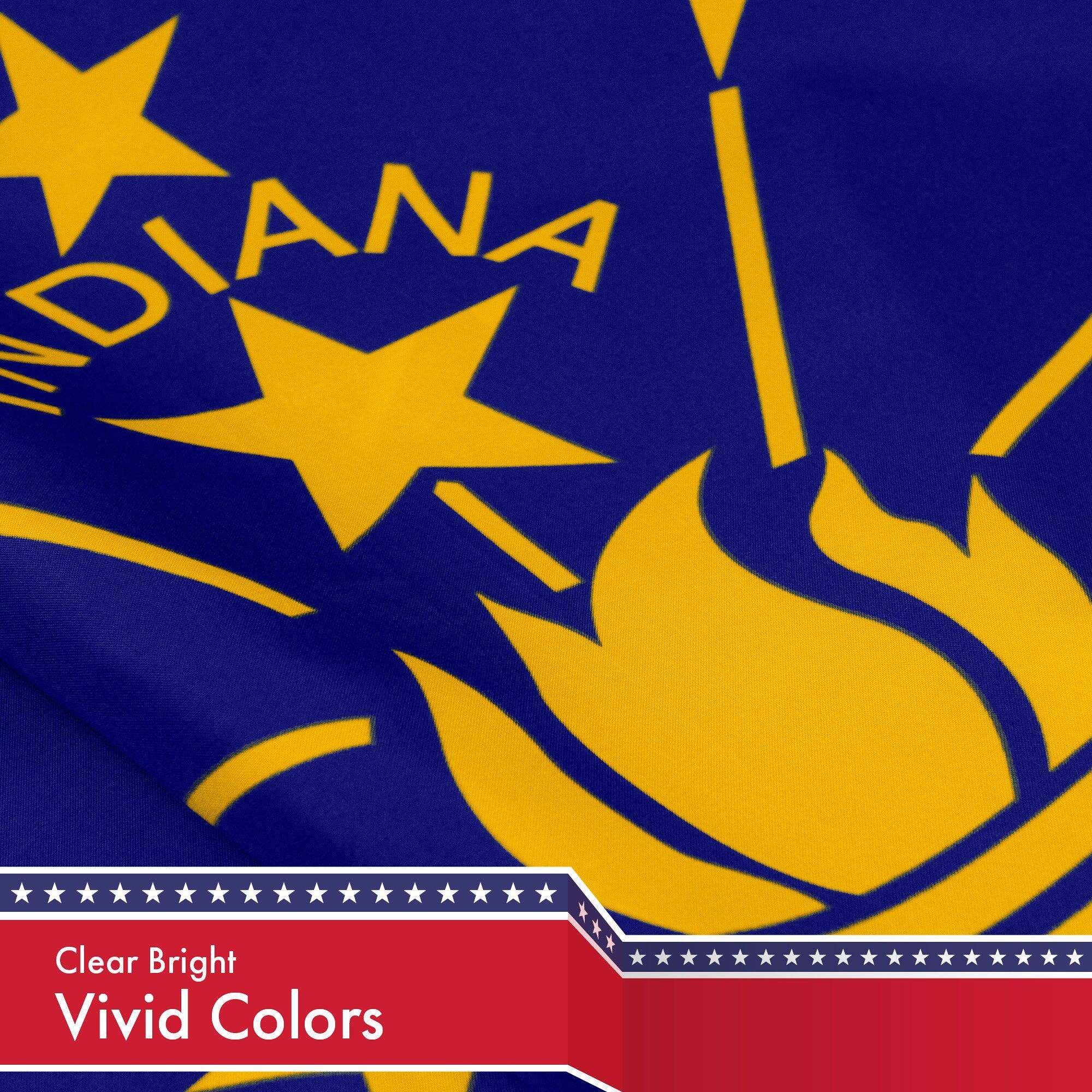 G128 Indiana State Flag 3 x 5 ft 2 Pack 150D Polyester with Brass ...