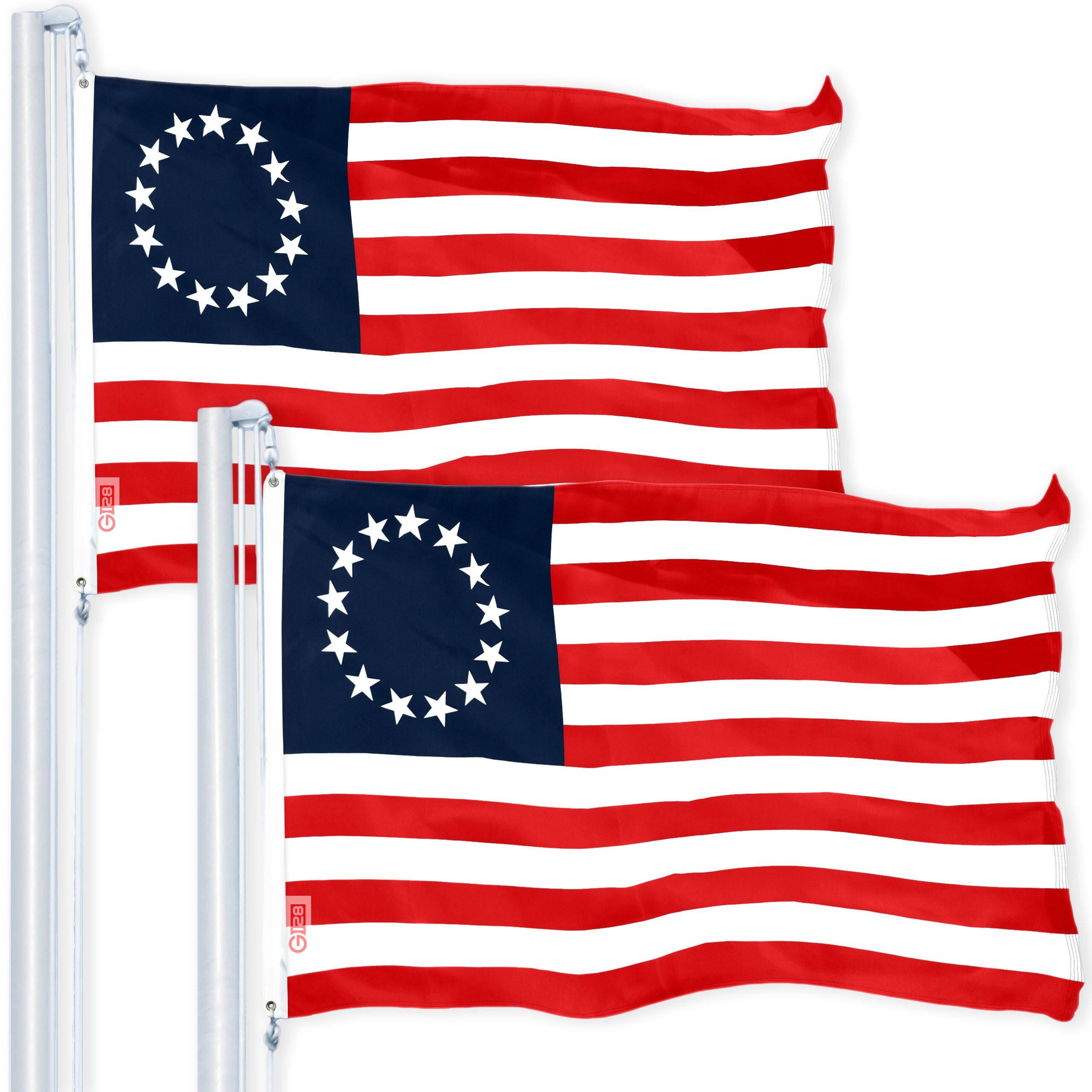 G128 Betsy Ross Flag 3x5 ft 2 Pack 150D Printed Polyester Assorted ...