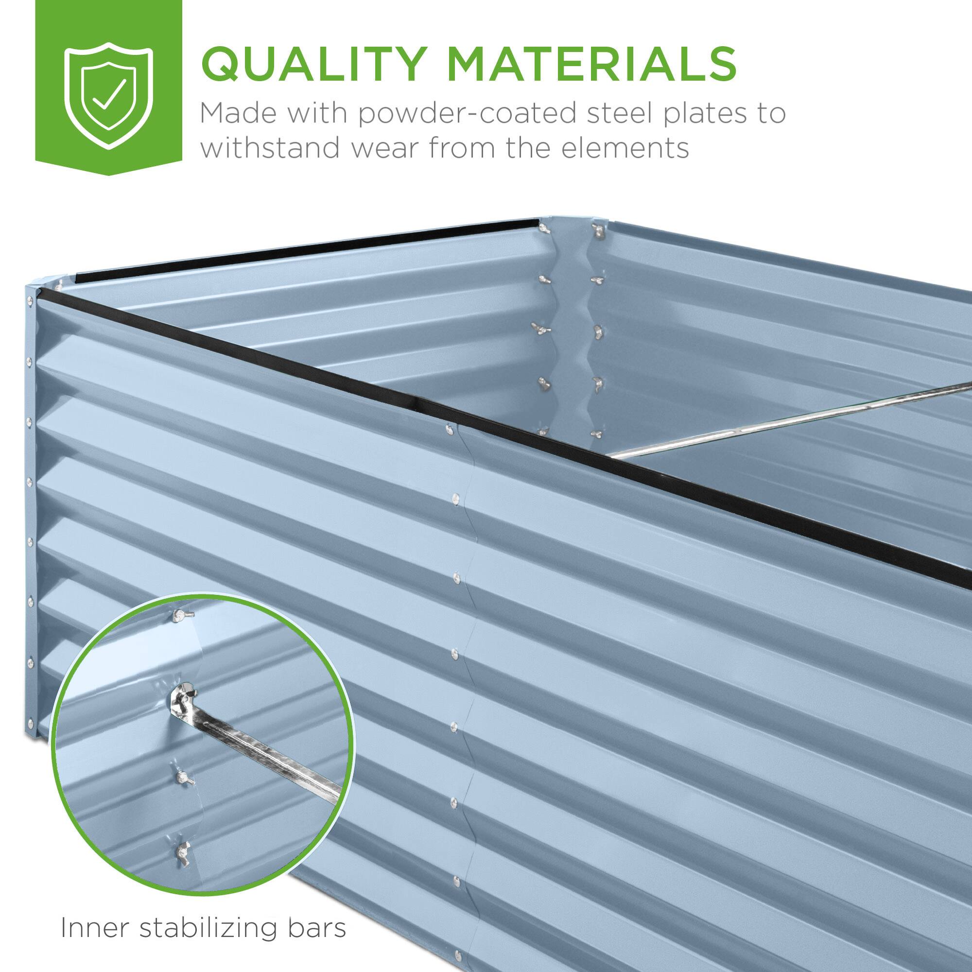 Best Choice Products 6x3x2ft Outdoor Metal Raised Garden Bed for ...