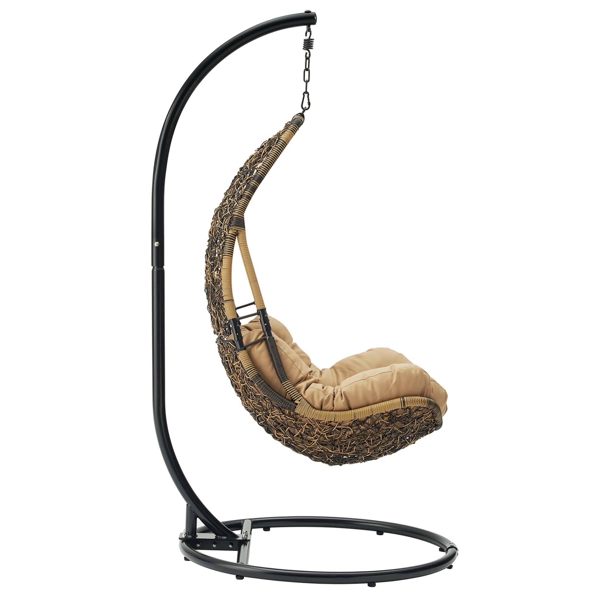 Abate Wicker Rattan Outdoor Patio Swing Chair by Modway Black Mocha EEI ...
