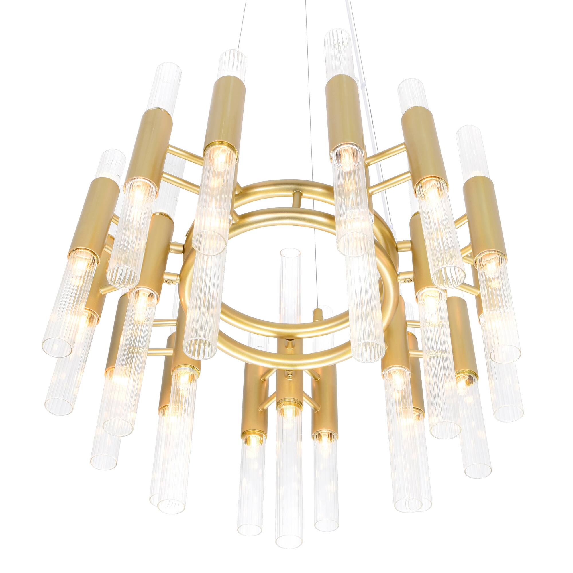 CWI Lighting Orgue 42 Light Chandelier With Finish Satin Gold 1120P20 ...