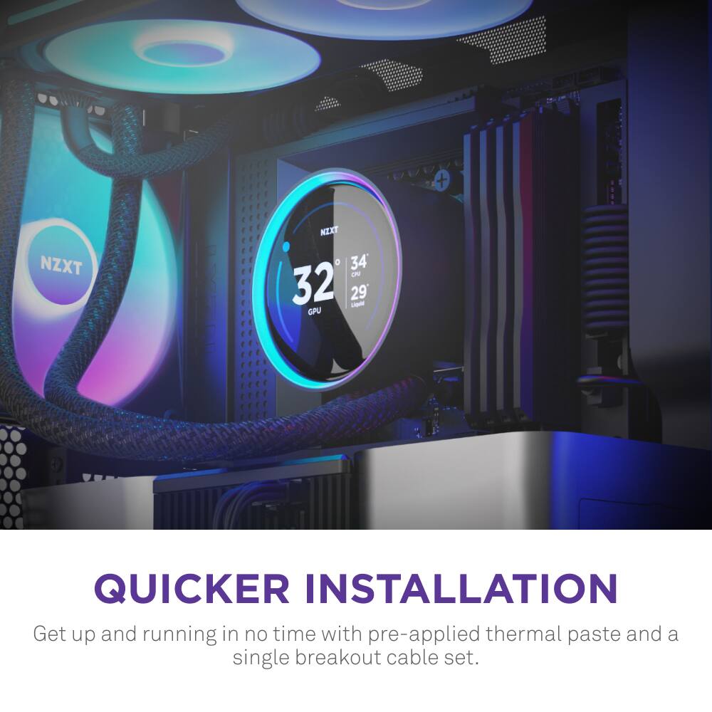 NZXT Kraken Elite RGB 240mm 2024 Radiator (1x Single Frame RGB Core Fan ...