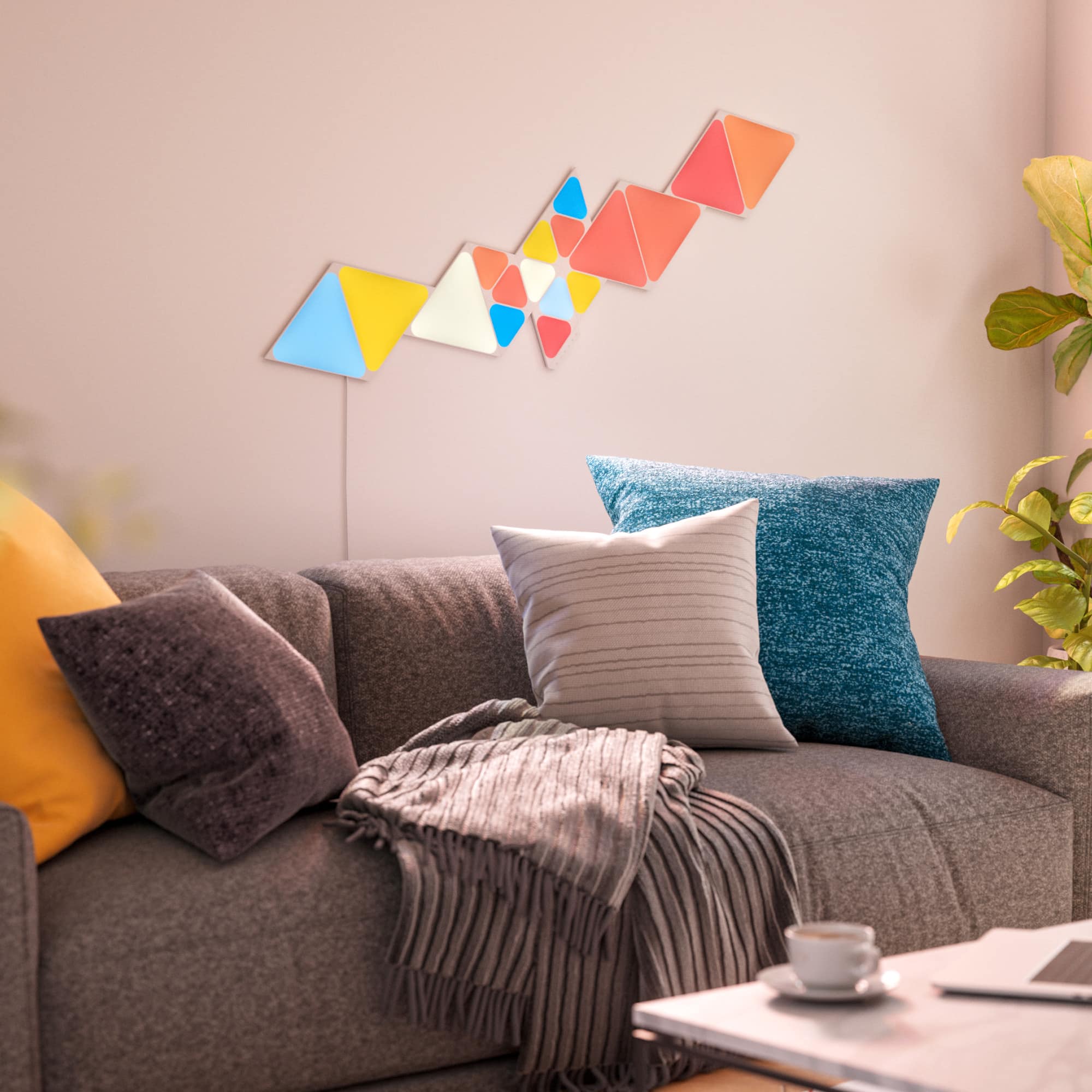 Best Buy: Nanoleaf Shapes Mixed Triangles Kit (7 Triangles and 10 Mini ...