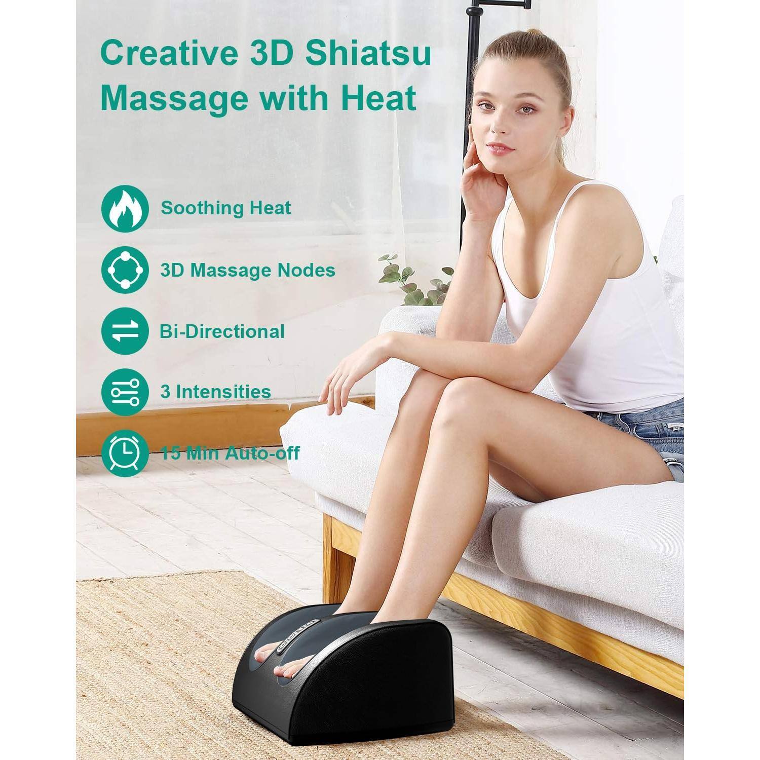 The Best Inks Shiatsu Foot Machine with Heat and Massage Roller Deep ...