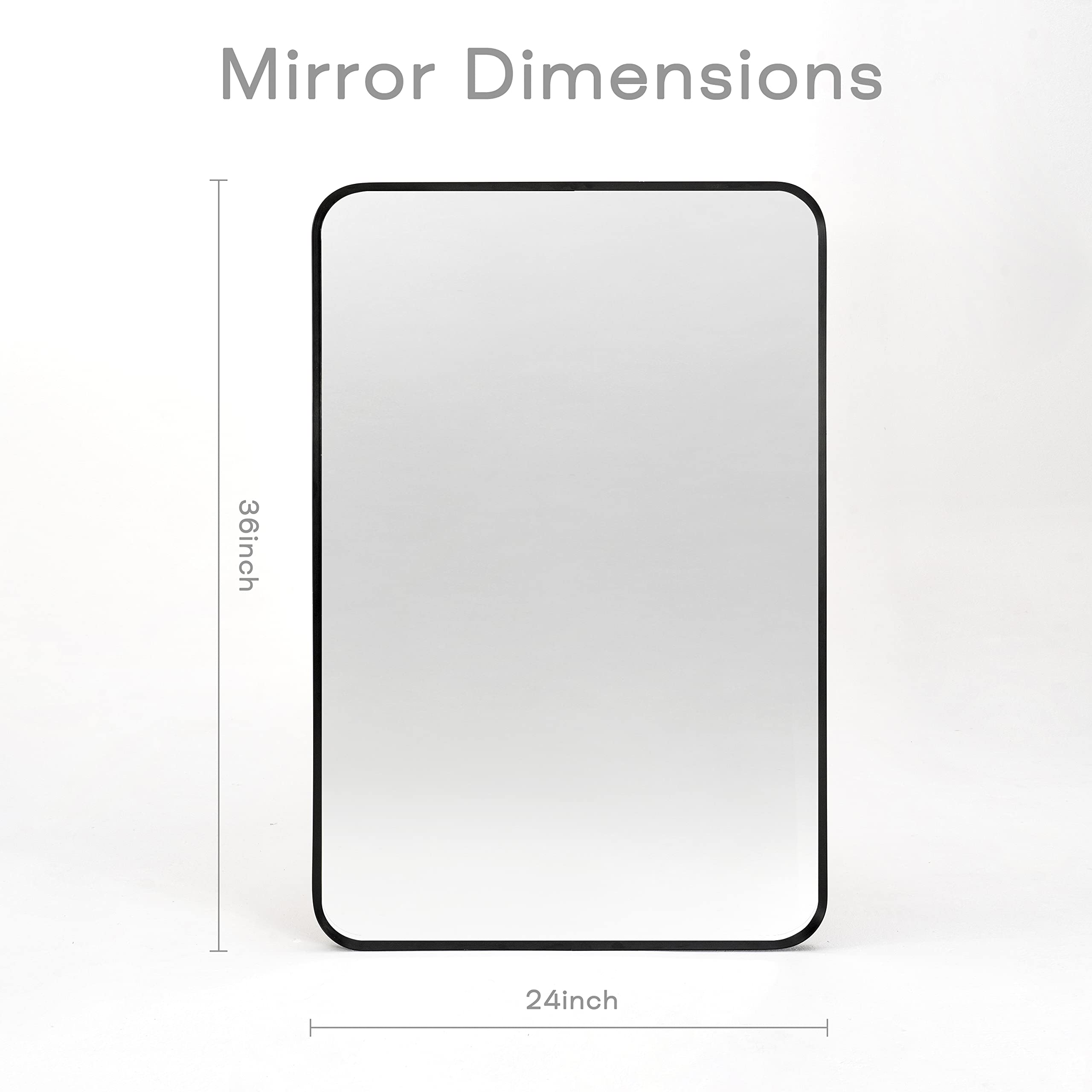 Earthley Blooms Wall Mount Mirror For Bathroom Brushed Metal Framed ...