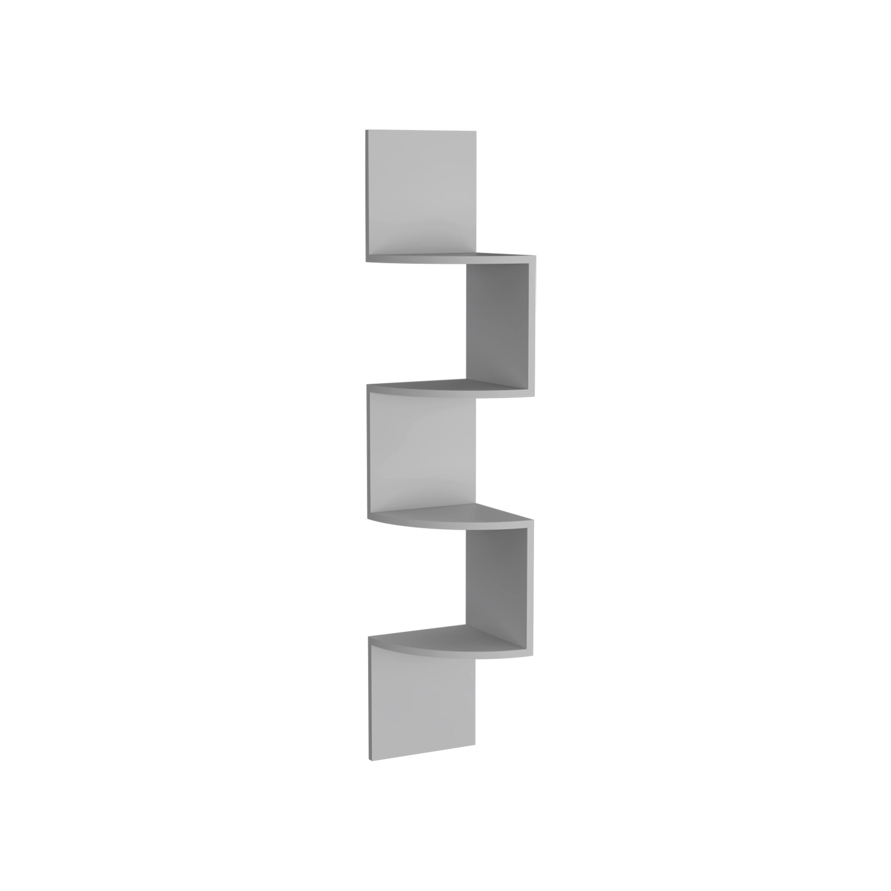 TuHome Rosset Corner Shelf, Modern Full Wall Design With Multiple ...
