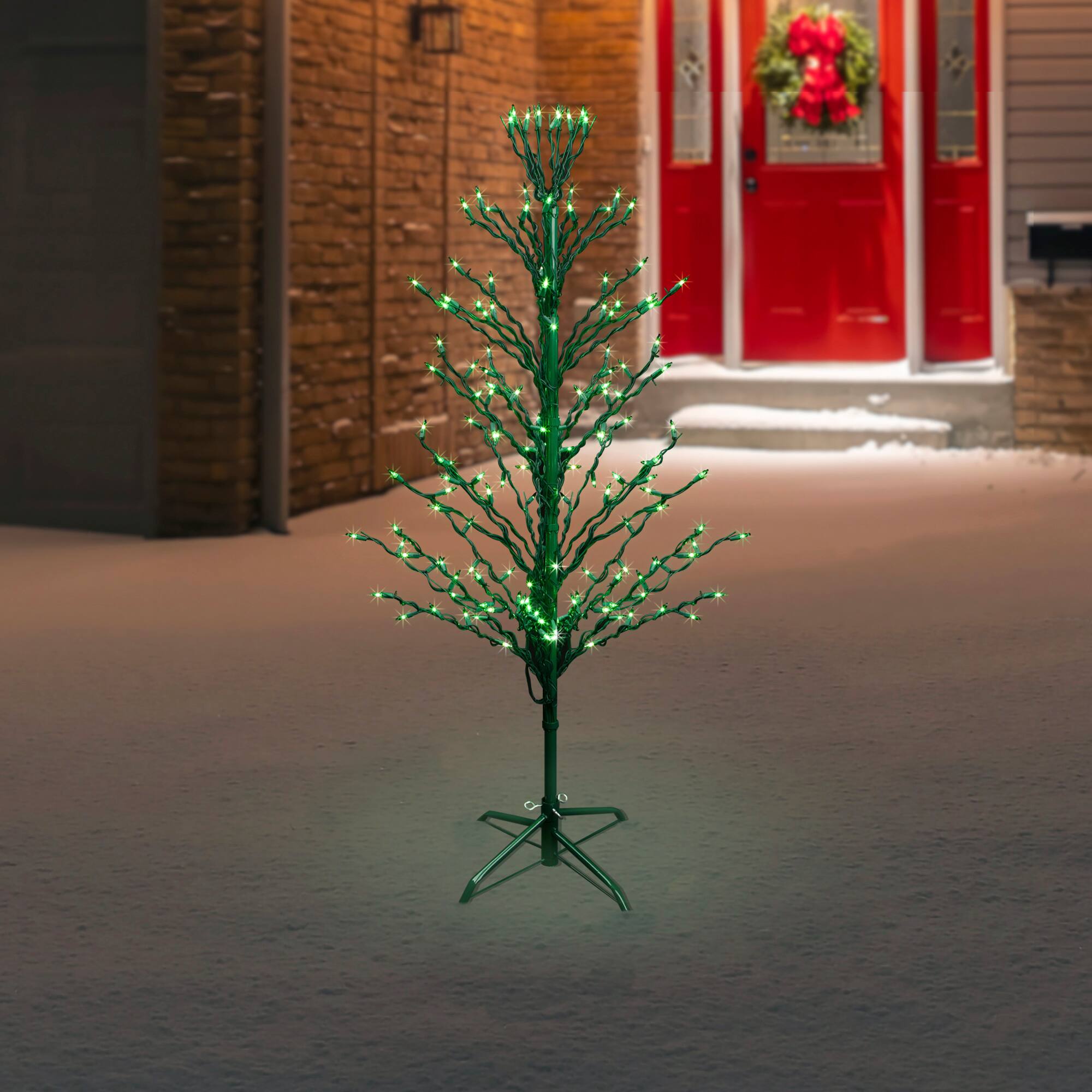 Northlight 4' Pre Lit Slim Profile Cascade Twig Christmas Tree Lights Green 32606086 - Best Buy