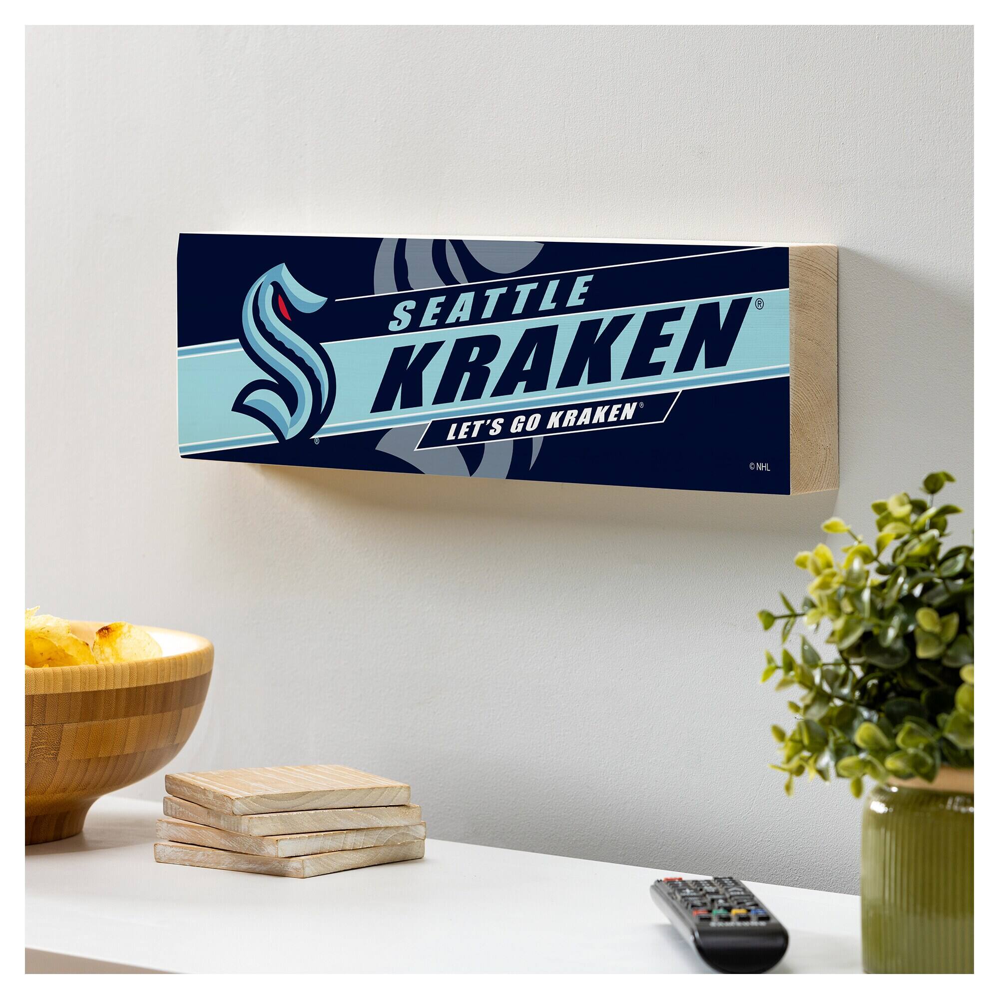Evergreen Enterprises Seattle Kraken 5" x 18" Shadow Logo Wood Mantle ...