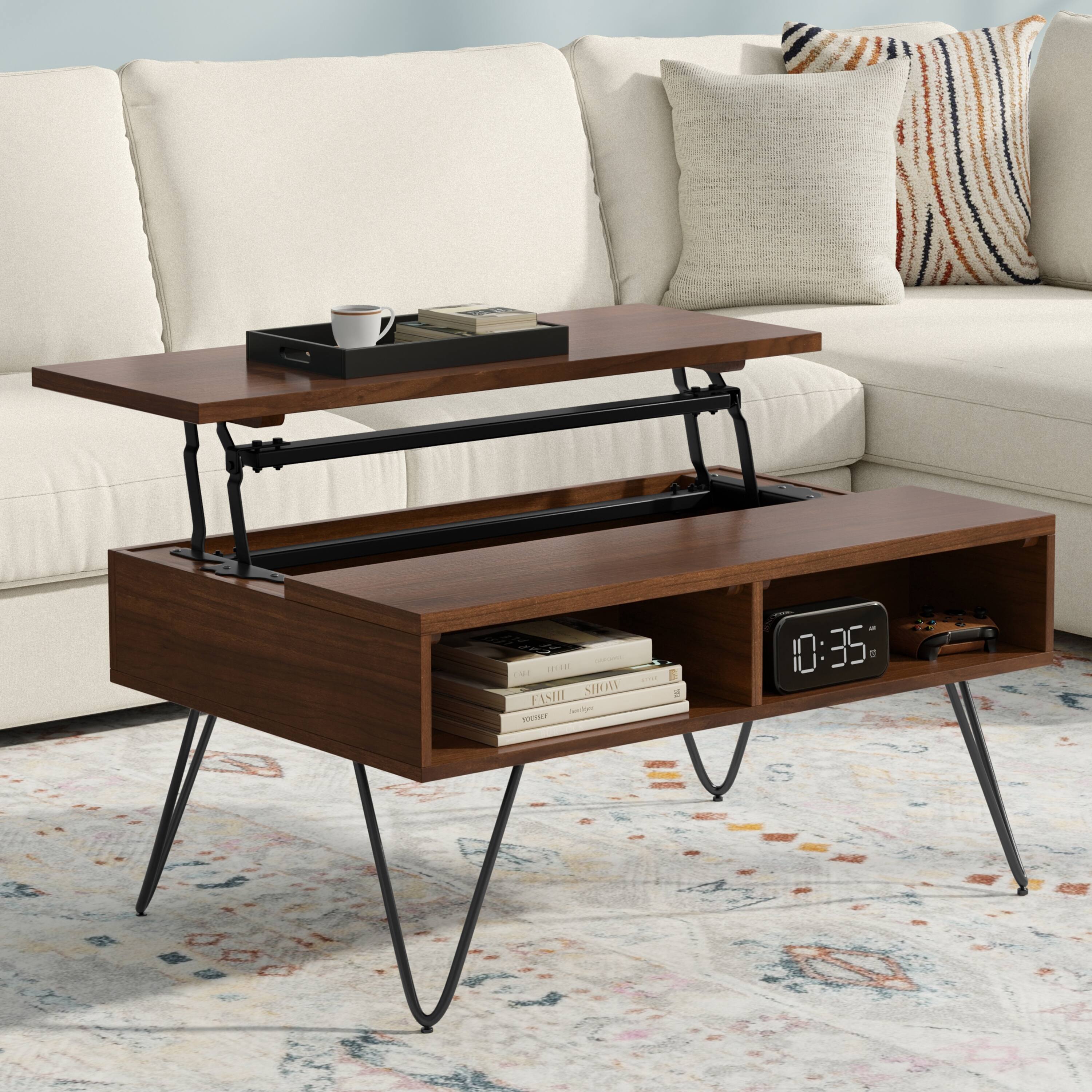 Simpli Home Hunter 36 inch Wide Rectangle Industial Small Lift Top ...