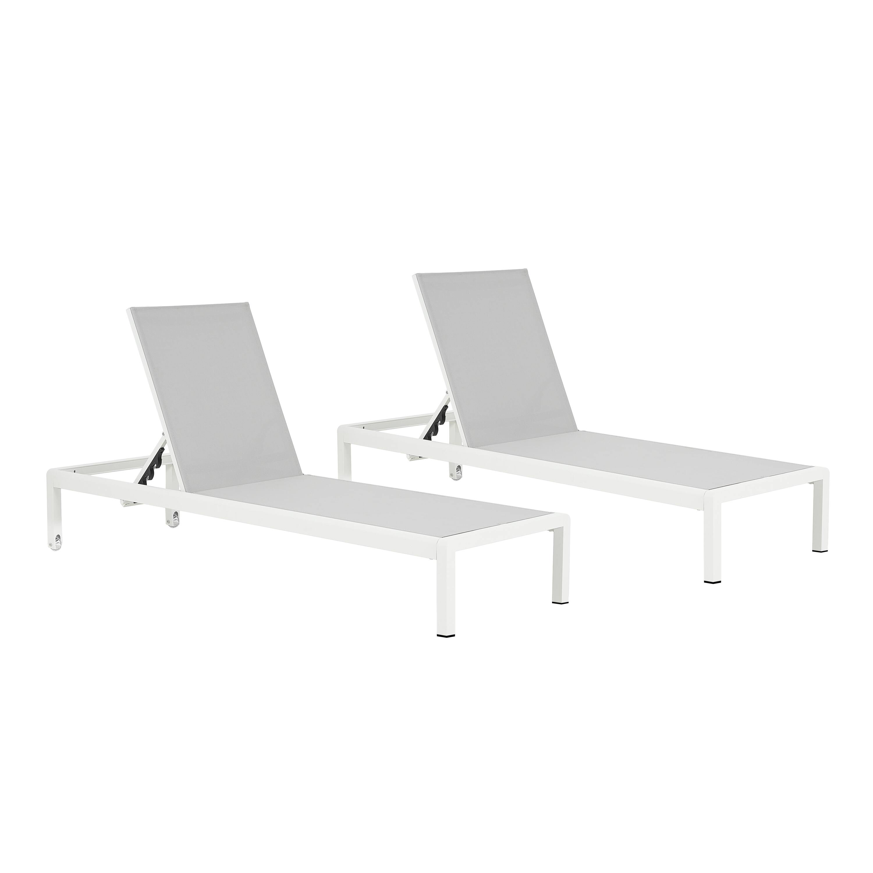 Tiramisubest Outdoor Chaise Lounge Chair Set of 2,Aluminum Adjustable ...