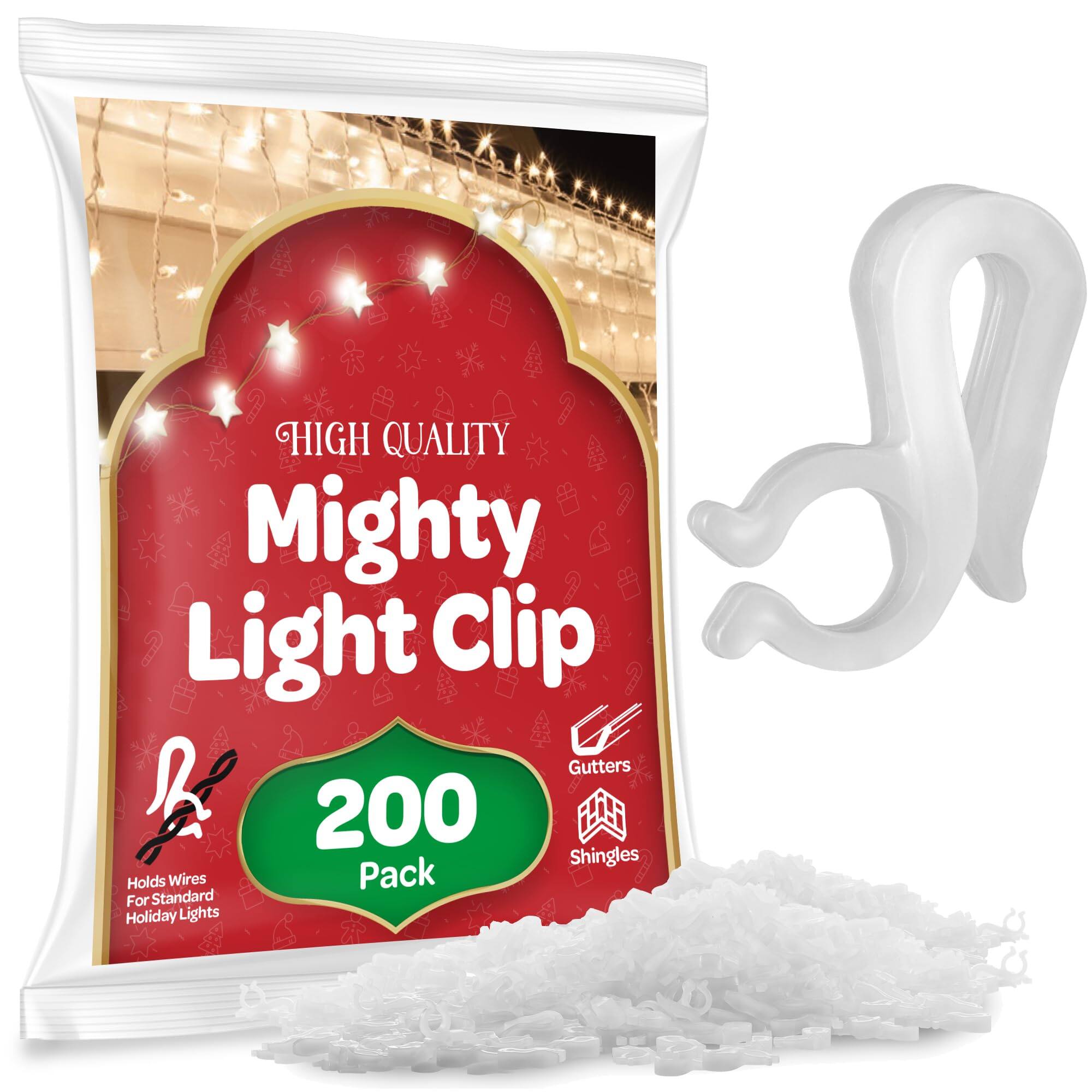 Paradigms Interiors Christmas Light Clips Set Of 200 Mini For Gutters ...
