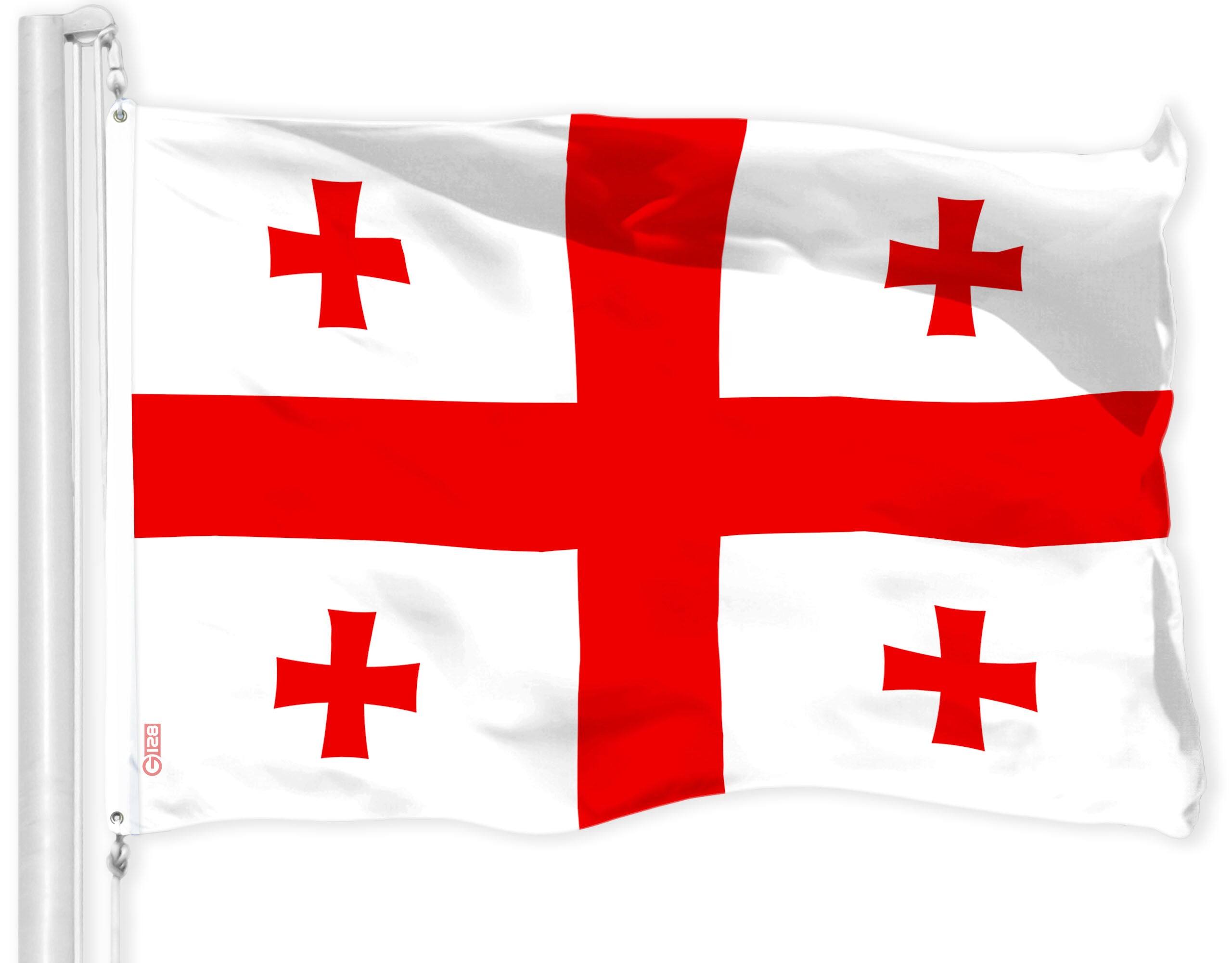 G128 Georgia State Flag, 3 x 5 ft Heavyweight 150D Polyester, Brass ...
