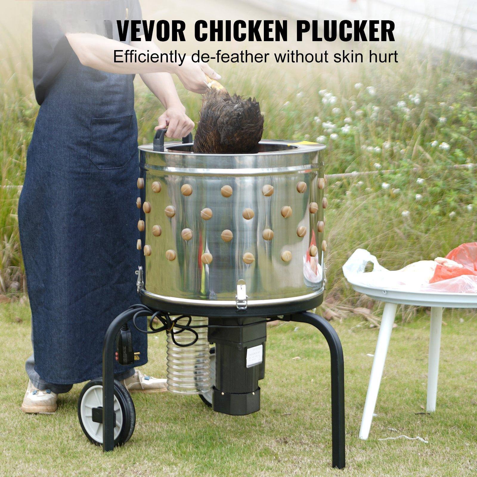 Glintex 550W Chicken Plucker Machine 20" Stainless Steel Feather ...
