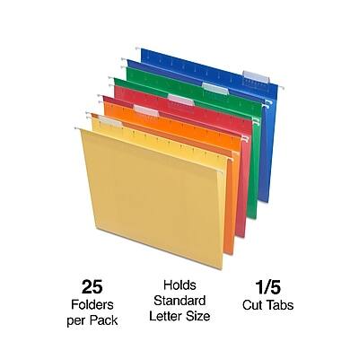 Staples Reinforced Box Bottom Hanging File Folders, 2" Expansion, 1/5 ...