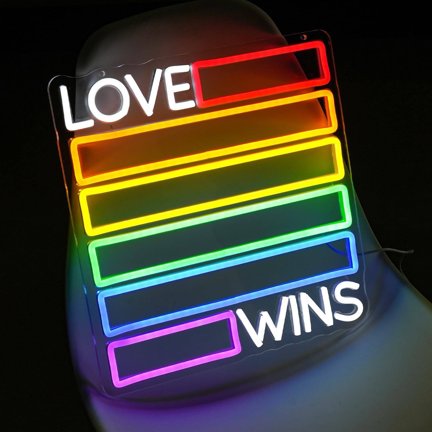 Auledio Love Wins Neon Sign for Wall Decor Pride Rainbow Neon Light Gay ...