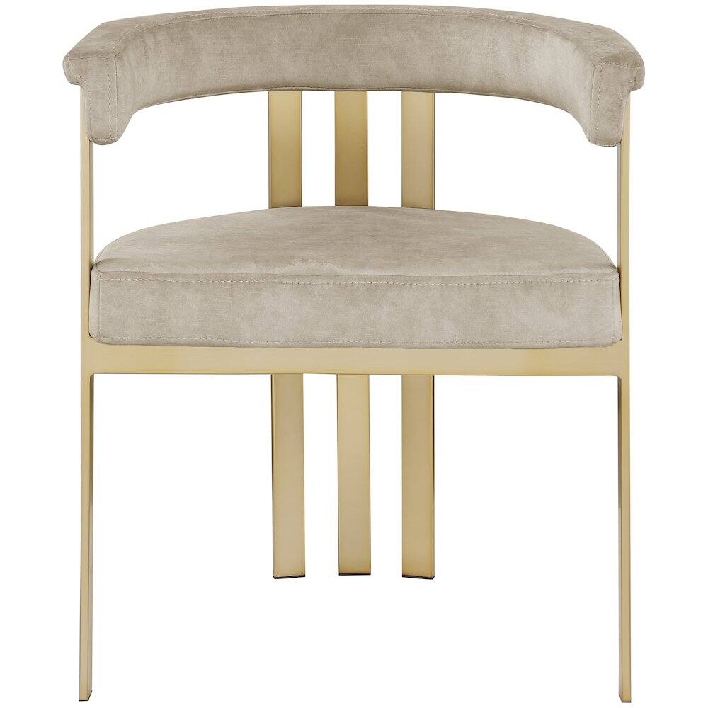 Meridian Furniture Marcello Stone Colored Velvet Dining Chair, Set of 2 ...