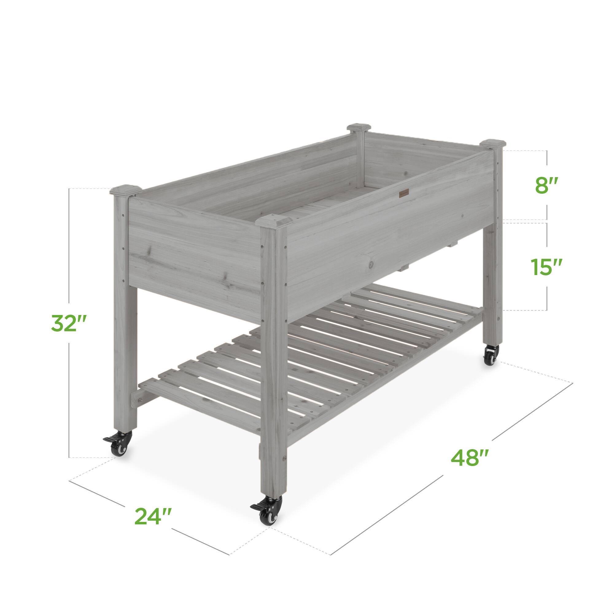 Best Choice Products Raised Garden Bed 48x24x32in Mobile Elevated ...