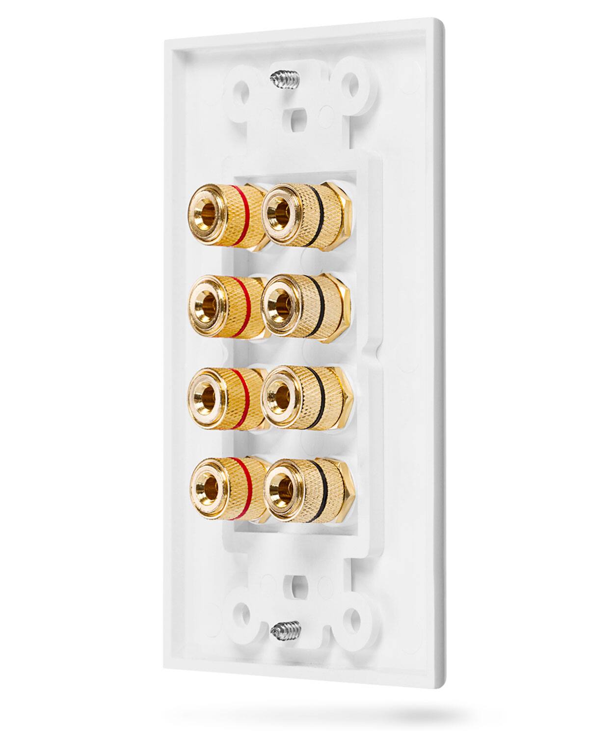 Fosmon Quad Speaker Home Theater Wall Plate, Copper Banana Binding Post ...
