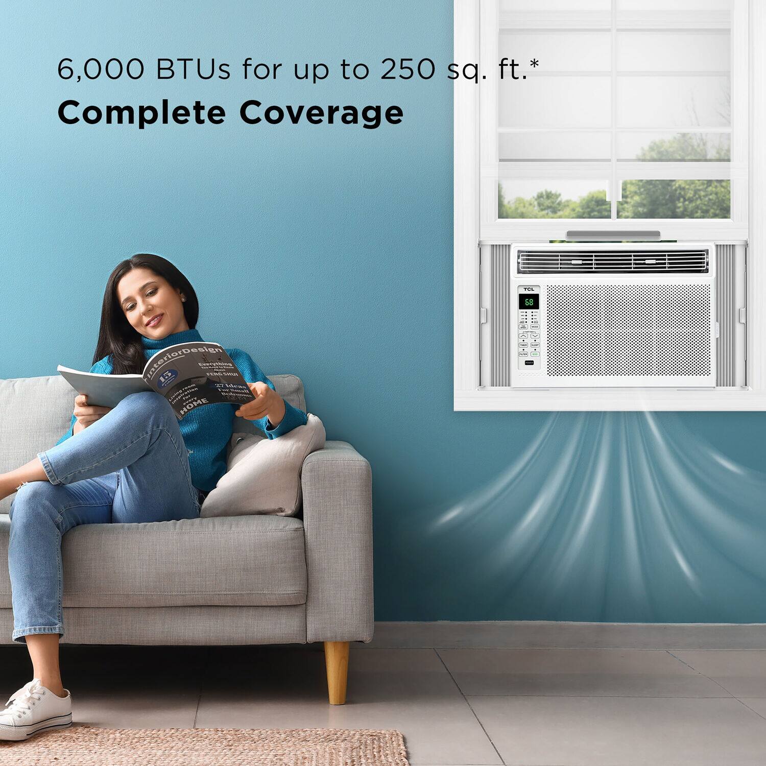 TCL 250 Sq. Ft. 6,000 BTU Window Air Conditioner White H6W23W - Best Buy