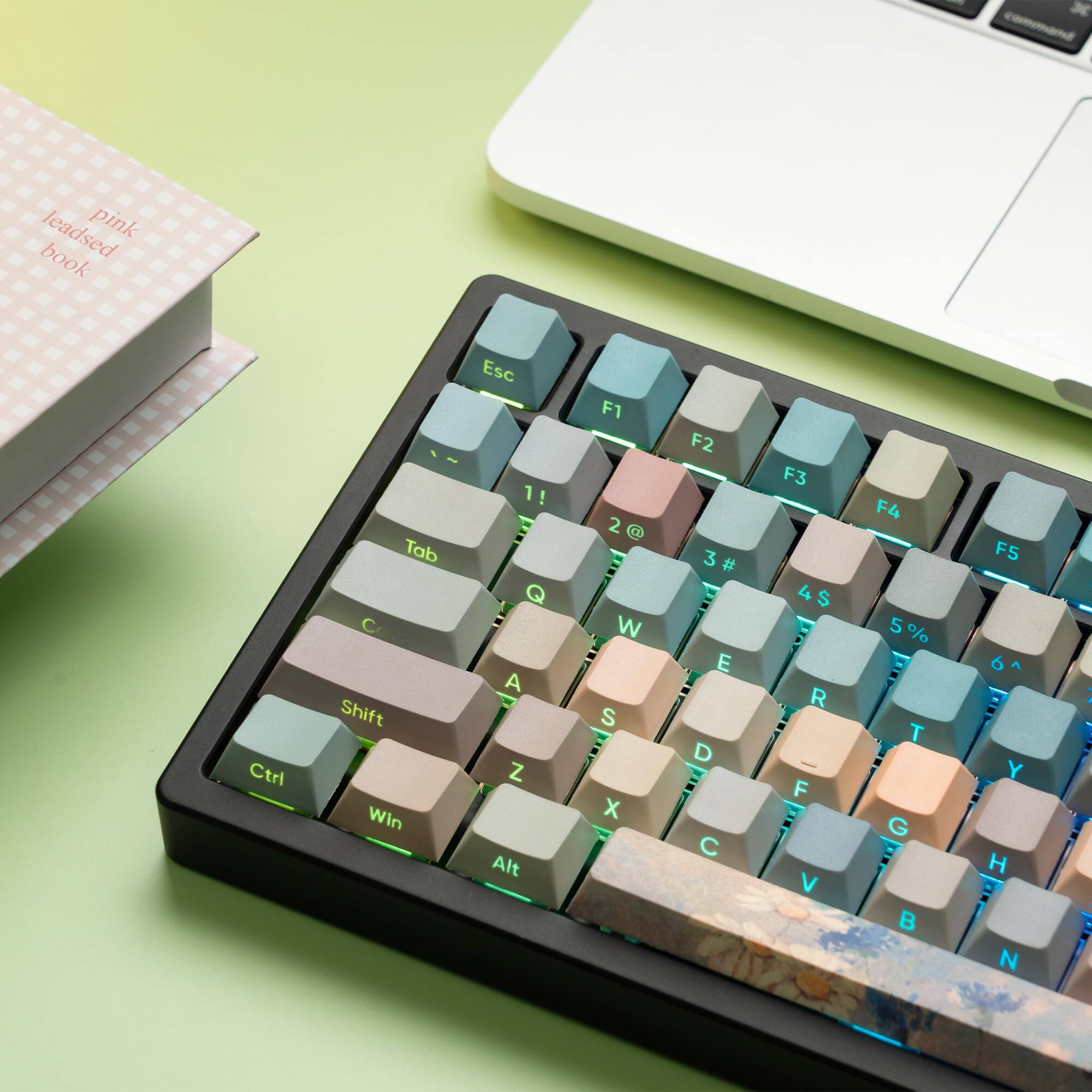 Cozy Serene Shine Through Keycap Set Double Shot Pbt Keycaps 60 75 ...