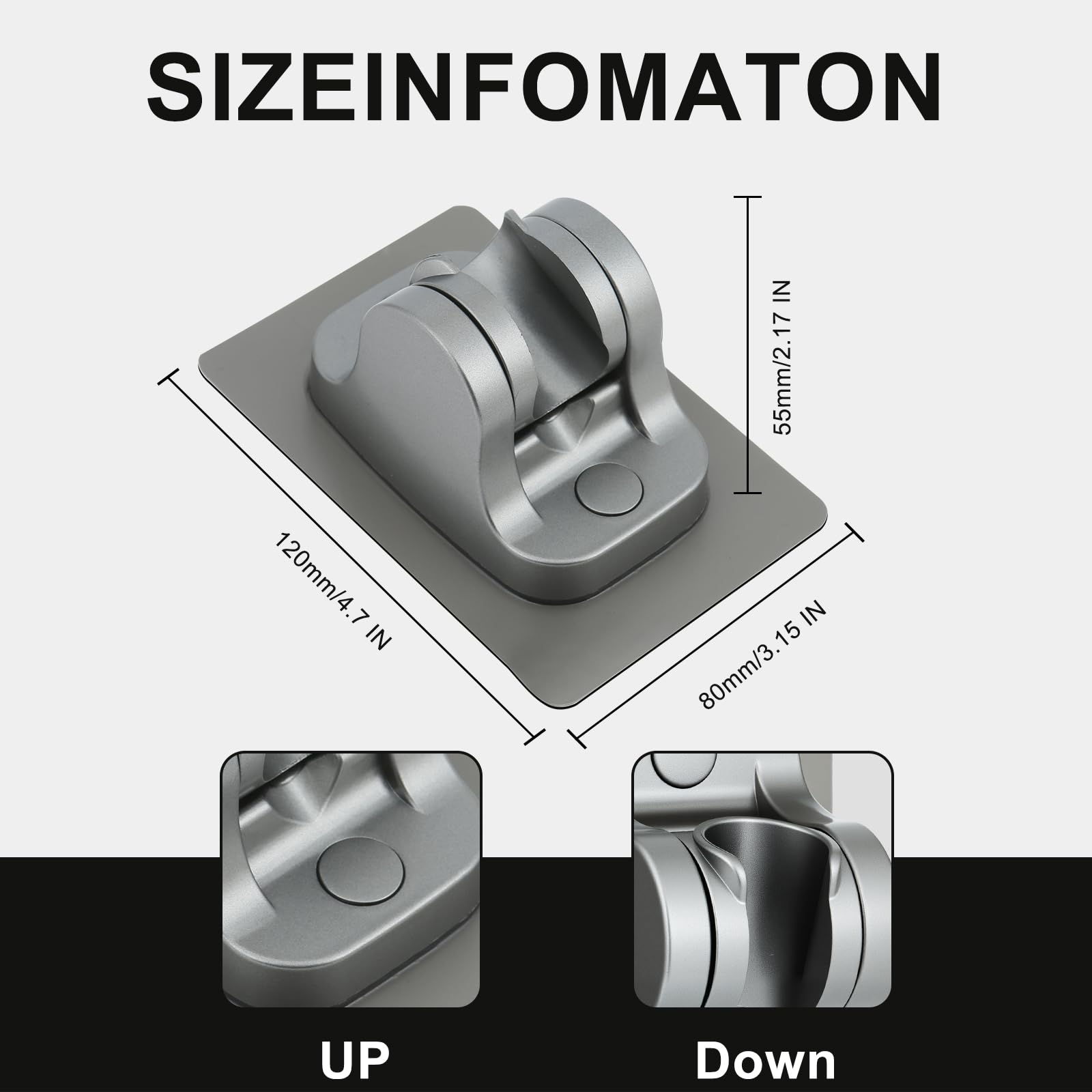 Paradigms Interiors Strong Adhesive Adjustable Shower Head Holder Wall ...